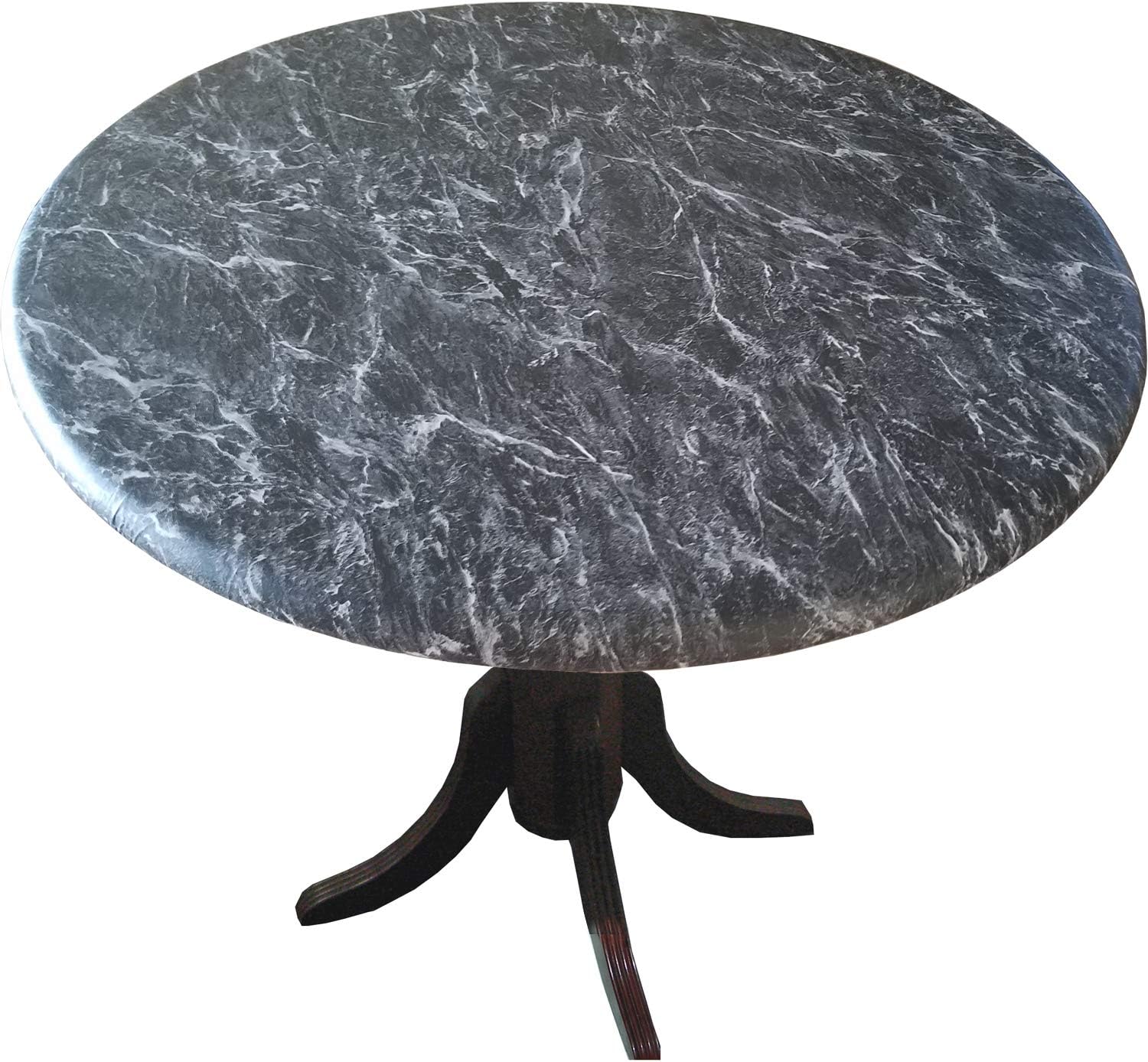 Amazon.com: Marble Look Fitted Vinyl tablecover (Tablecloth, Table ...