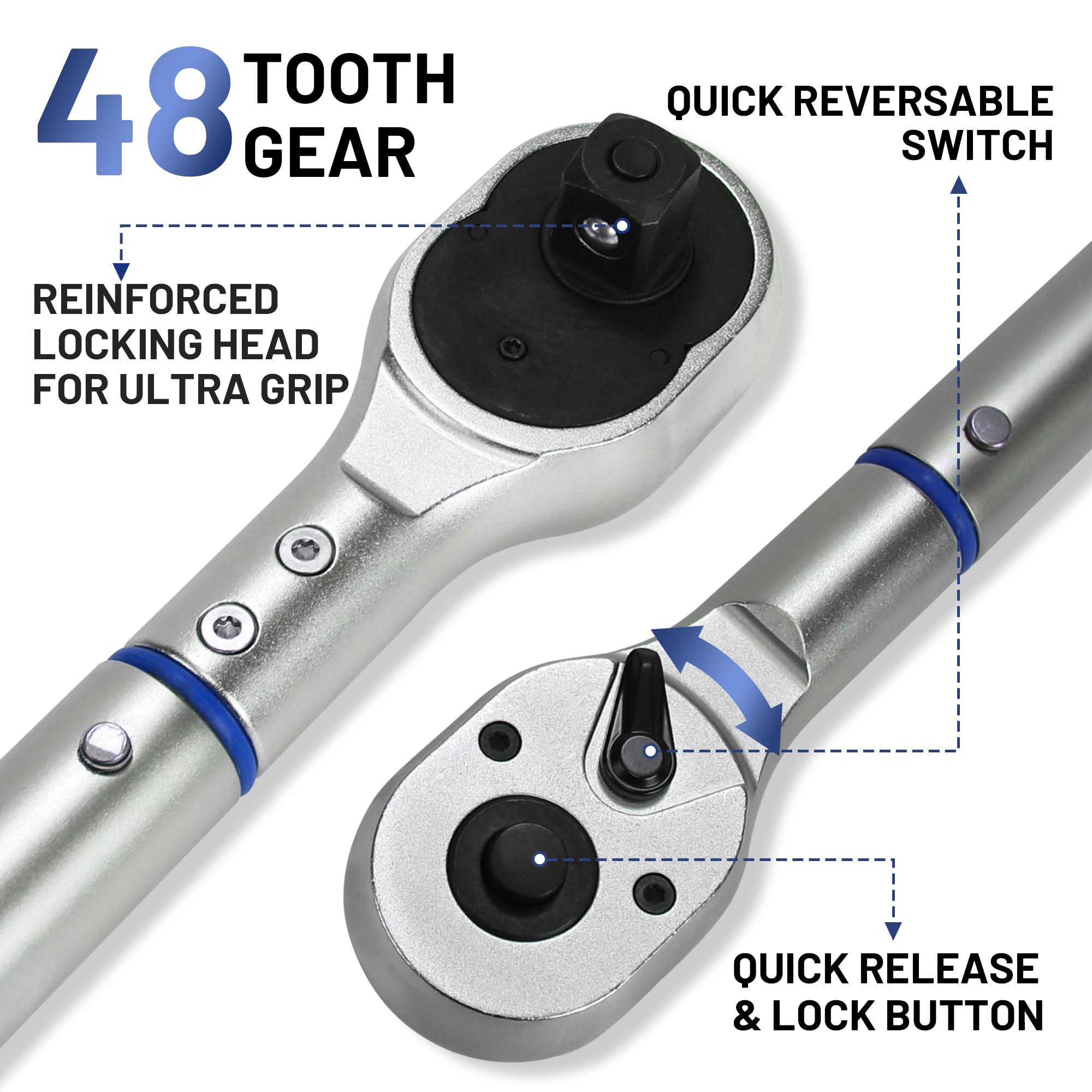 Snapklik.com : 3/4-Inch Drive Click Torque Wrench, Dual-Direction Click ...