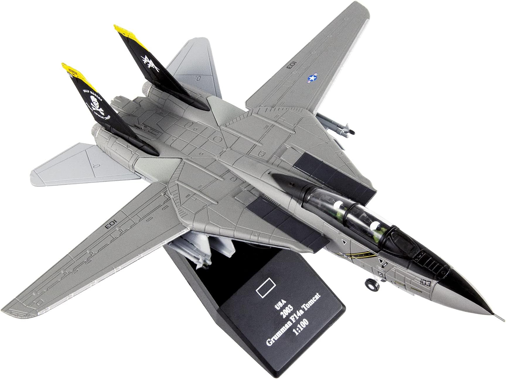 Amazon.com: Sky Trek 1/100 Fighter Jet Model F-14A Tomcat diecast ...