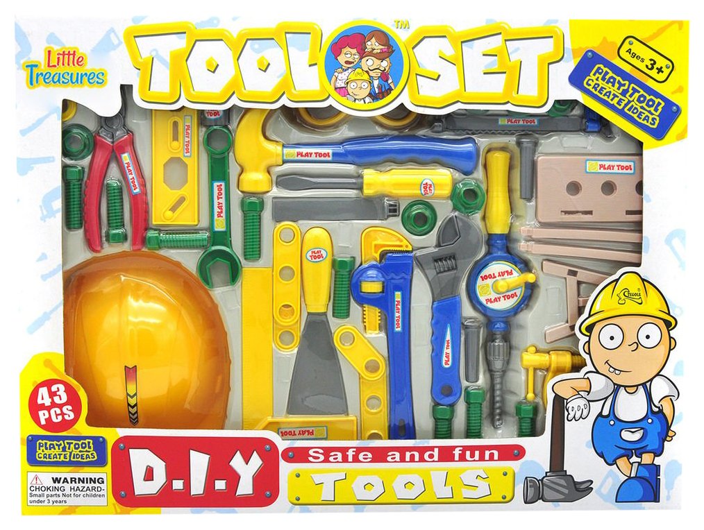 Kids Tool Set - 43 tool pieces for 3+ preschoolers - includes hammer ...