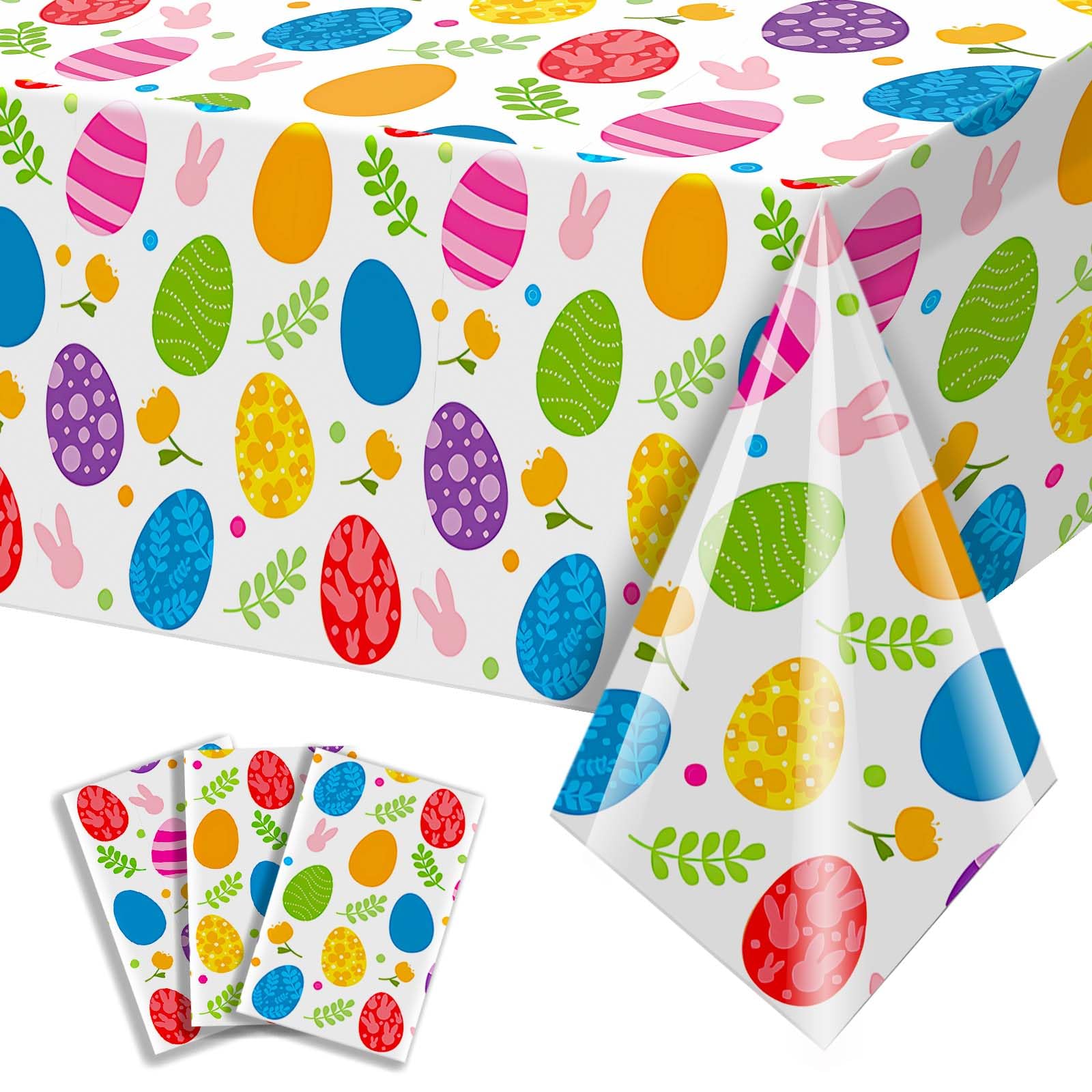 Amazon.com: onbuwws 3 Pack Easter Tablecloth,Easter Spring Table Cloth ...
