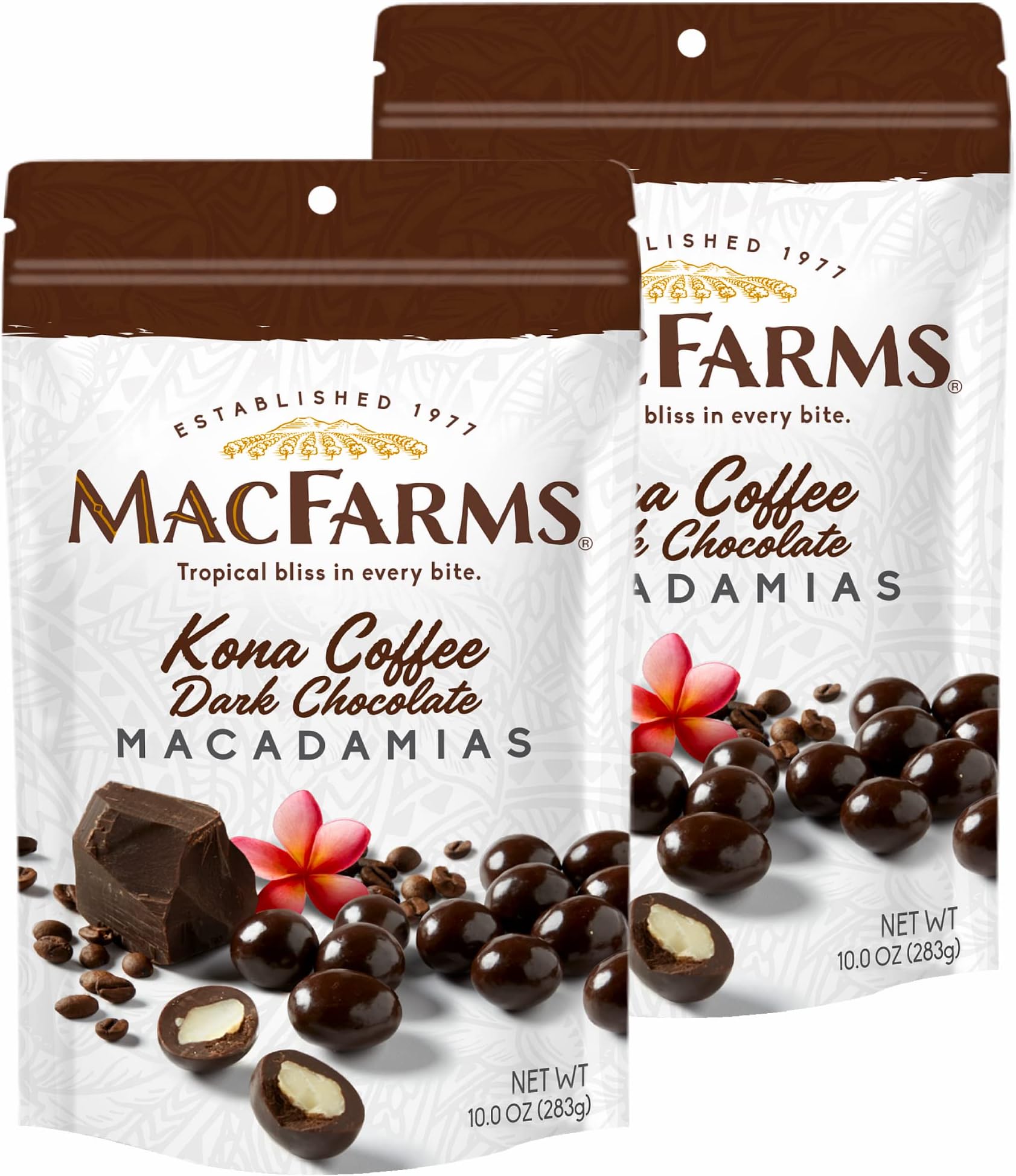 Amazon.com: MacFarms Kona Coffee Dark Chocolate Macadamia Nuts - 10 Oz ...