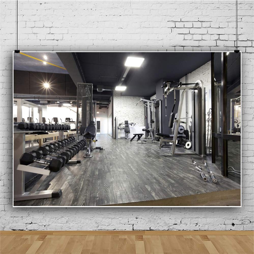 Buy Leowefowa Vinyl 10x8ft Modern Gym Interior Equipments Backdrop ...