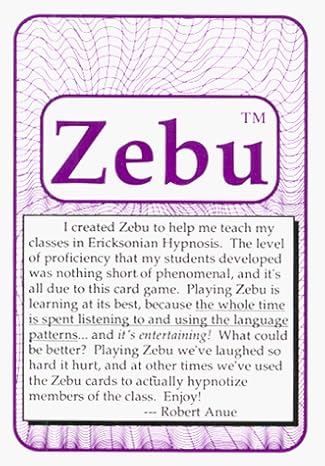 Zebu: The Hypnotic Language Card Game: Anue, Robert: 9781555520465 ...