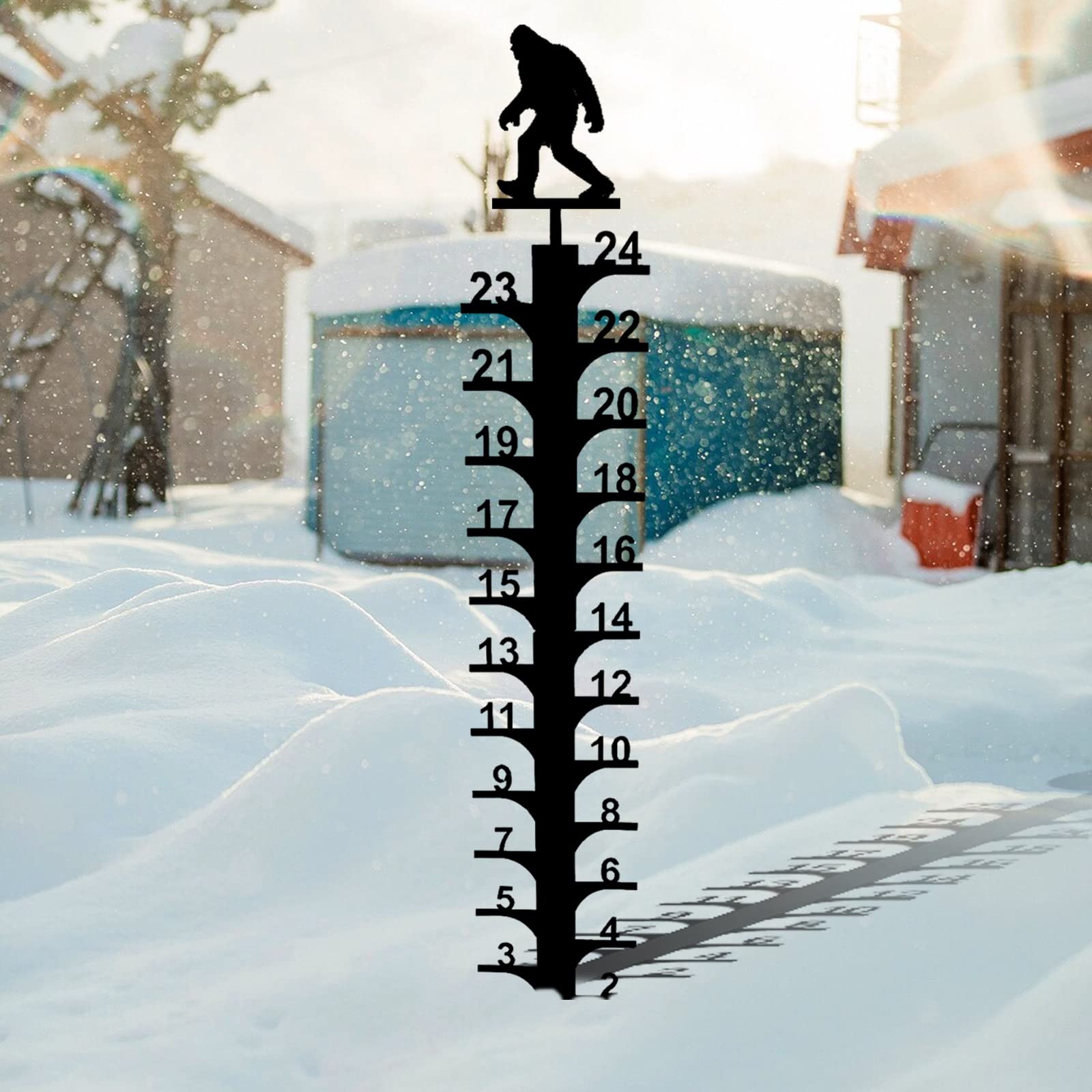 Metal Snow Meter 24 Inch Metal Snow Gauge With Snowflake Design ...