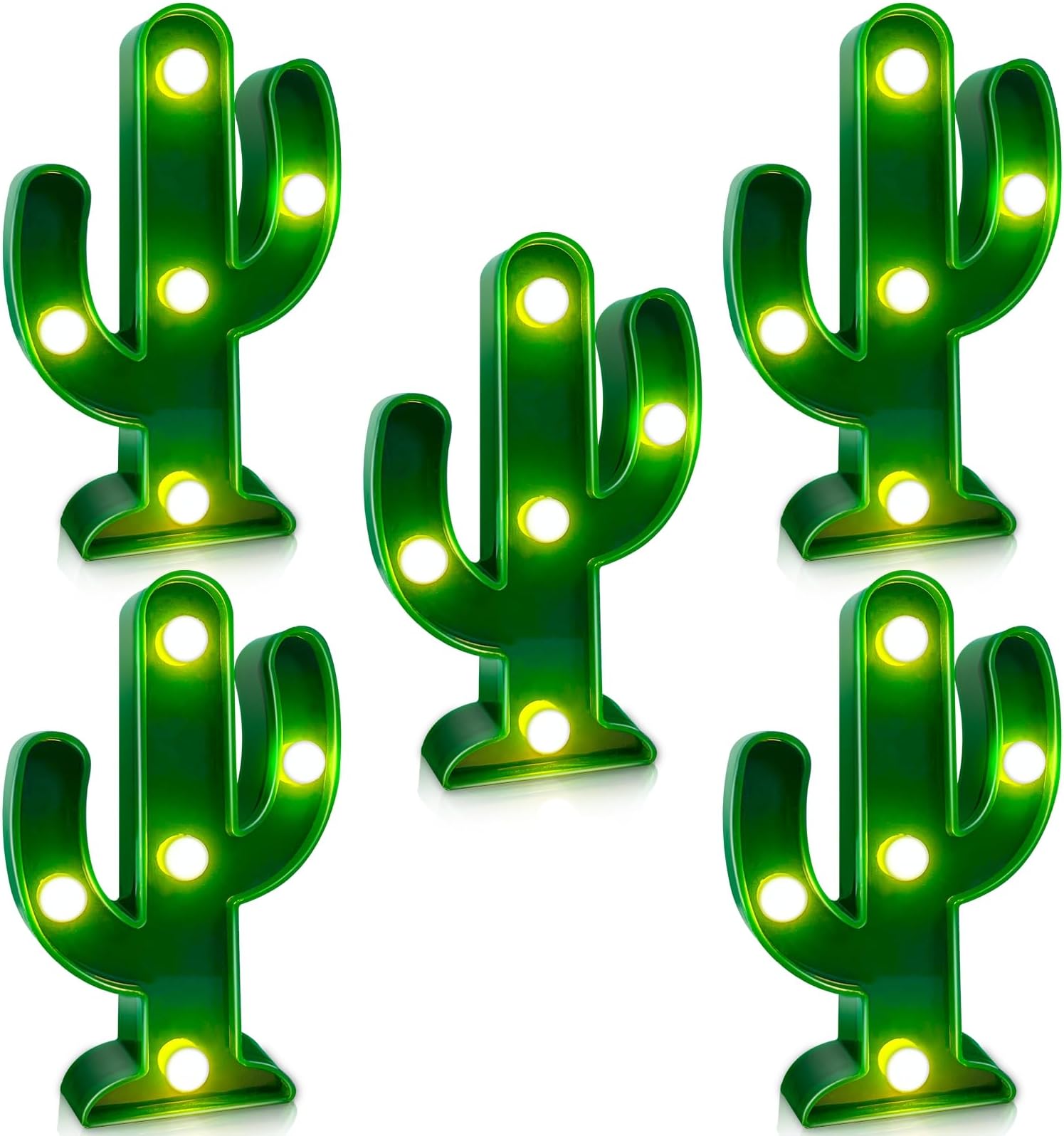 Jutom 4 Pieces LED Cactus Light Mexican Party Decorations Cactus Night ...