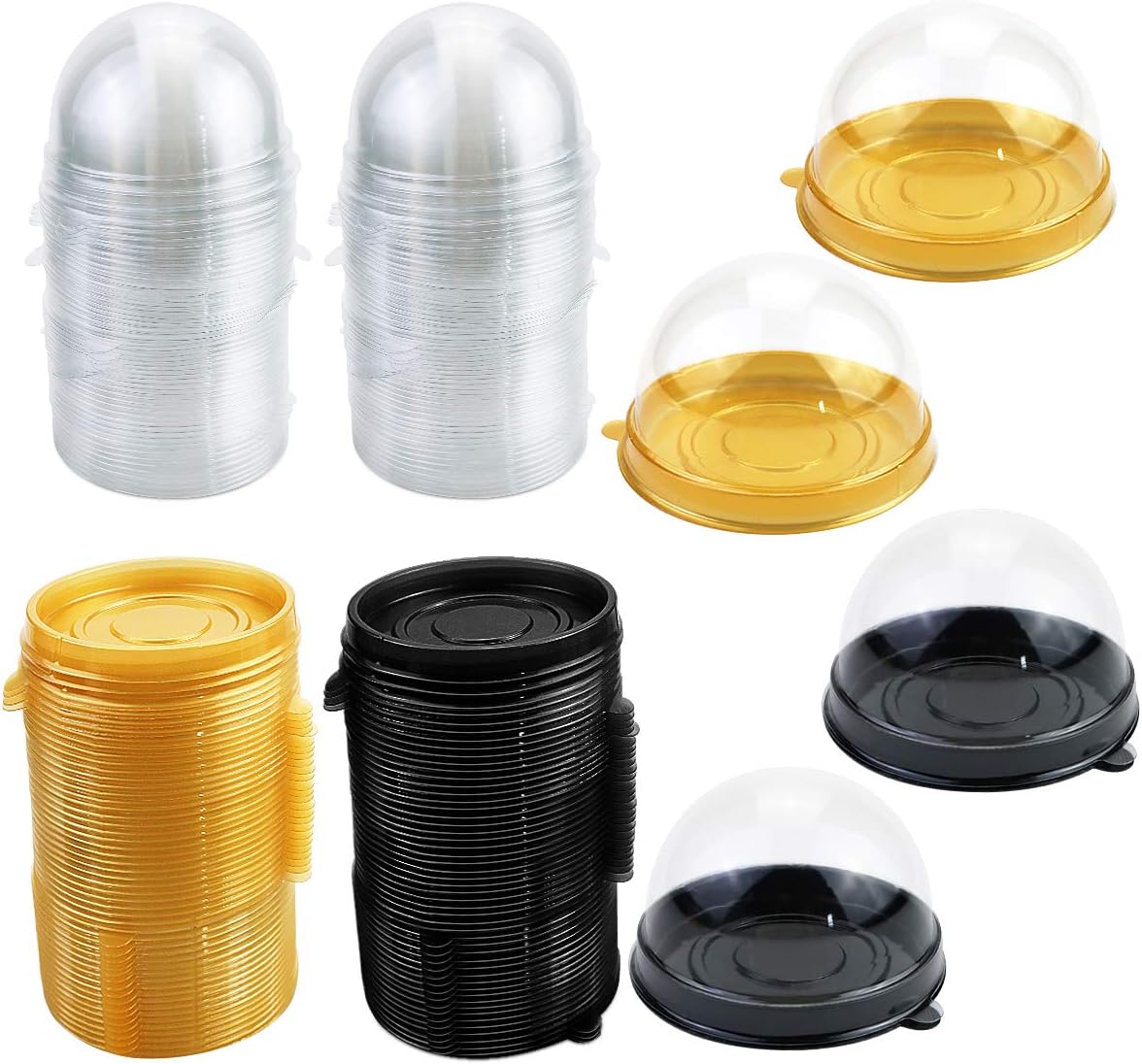 Amazon.com: 50 Pcs Clear Plastic Mini Cupcake Container, Mini Cupcake ...