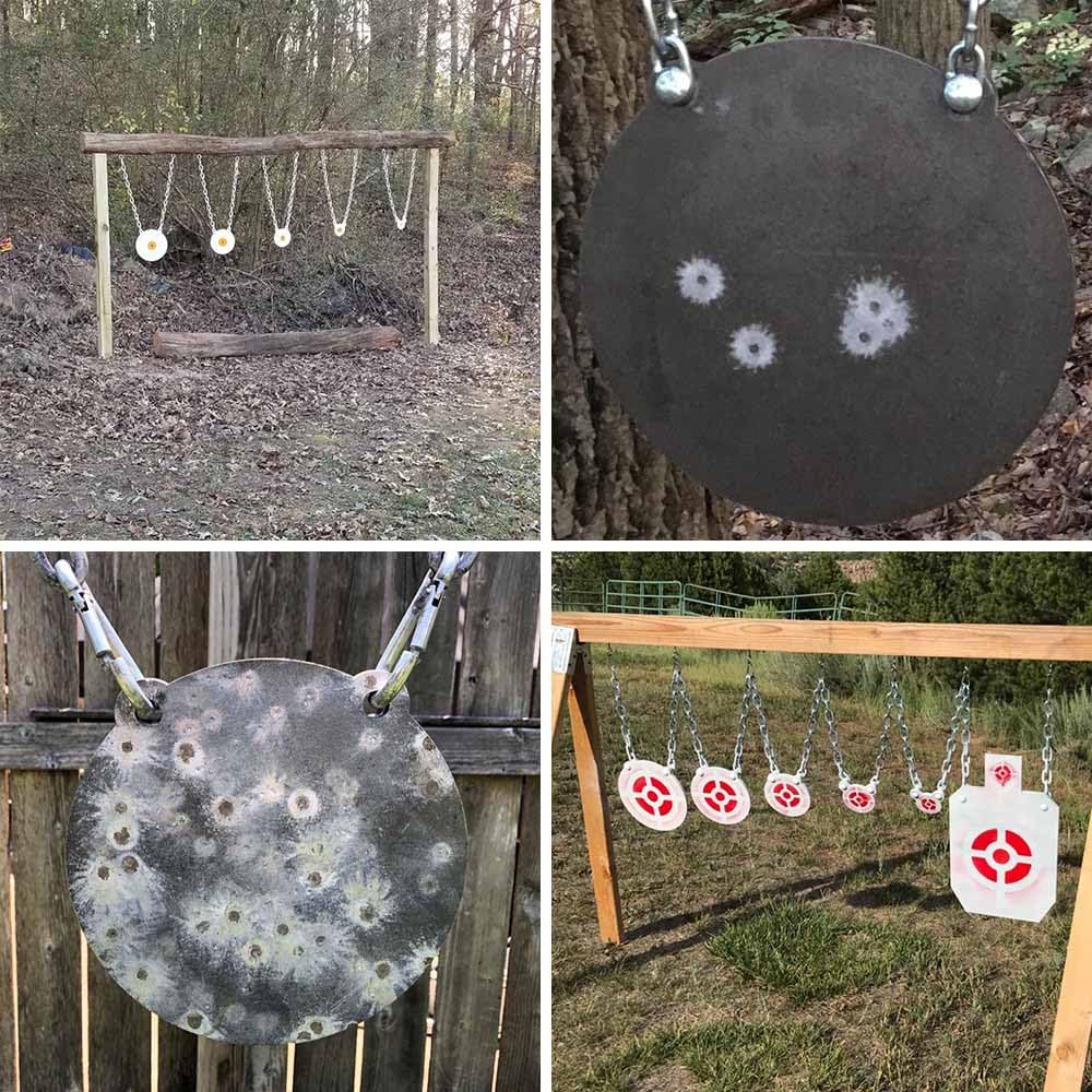 Snapklik.com : Set Of 5, 3/8" AR500 Steel Gong Shooting Targets, Laser ...