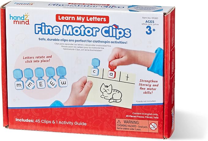 Learning Resources Learn My Letters Fine Motor Clips, Kids Clothes Peg ...