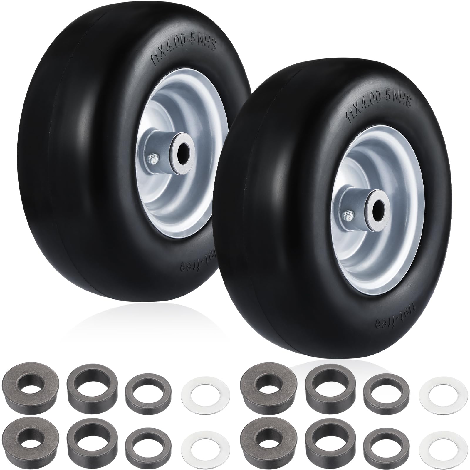 Snapklik.com : DaisyInner 2 Pcs 11x4.00-5 Flat Free Solid Smooth Tread ...