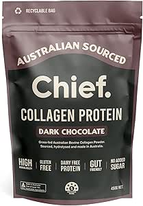 Chief Nutrition Dark Chocolate Grass-fed Collagen Protein Powder 450 g ...