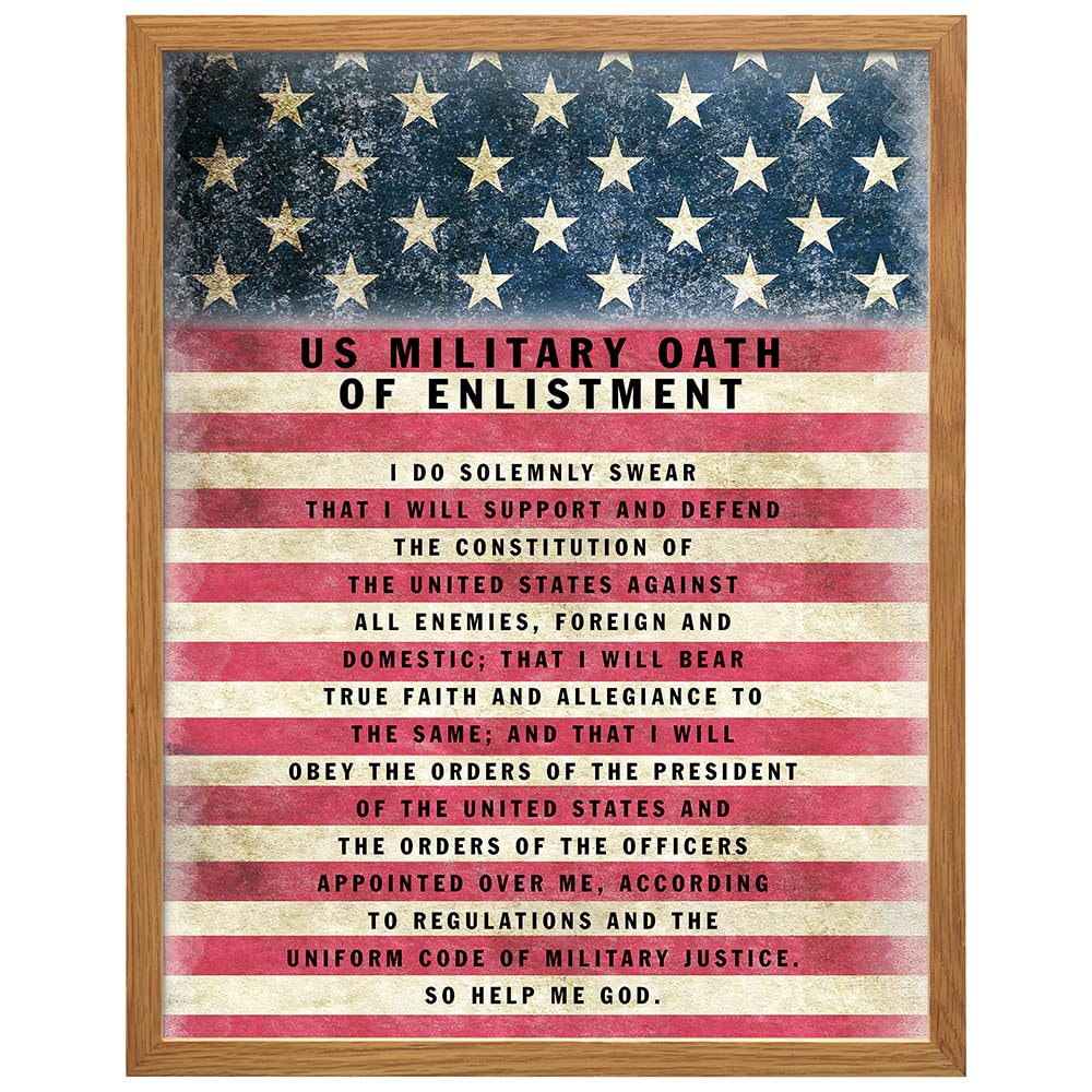 Snapklik.com : Patriotic American Flag Art 11x14 FRAMED - Military Oath ...
