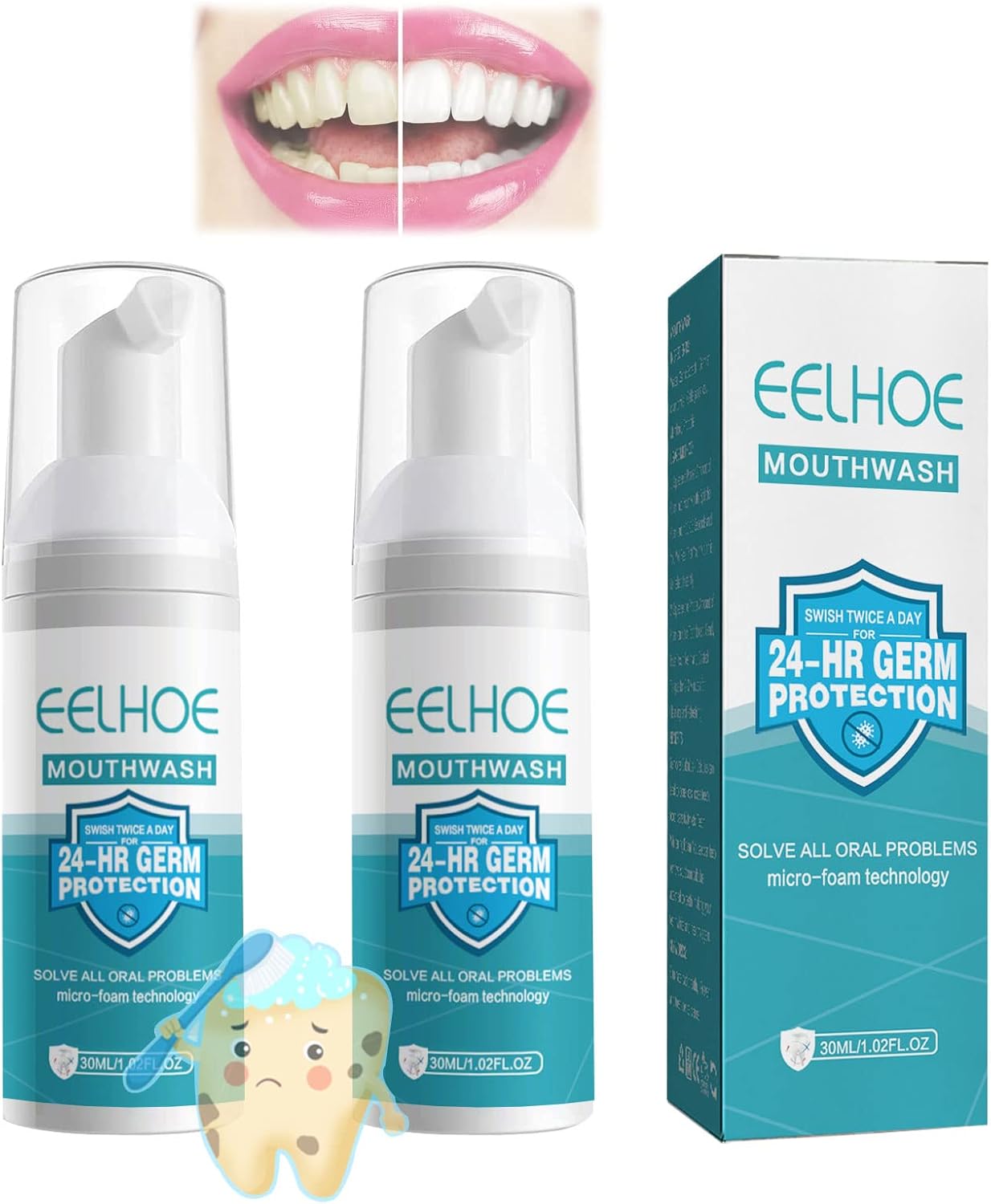 Teethaid Mouthwash Whitening Toothpaste Foam, Removes Tartar, Abscess ...