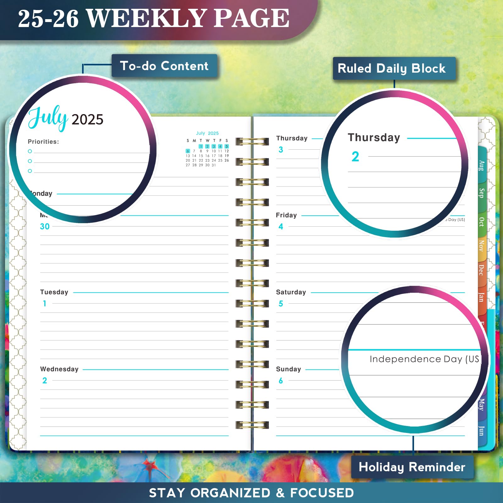 Snapklik.com : 2025-2026 Planner - 2025-2026 Planner Weekly And Monthly, 2025-2026 Calendar ...