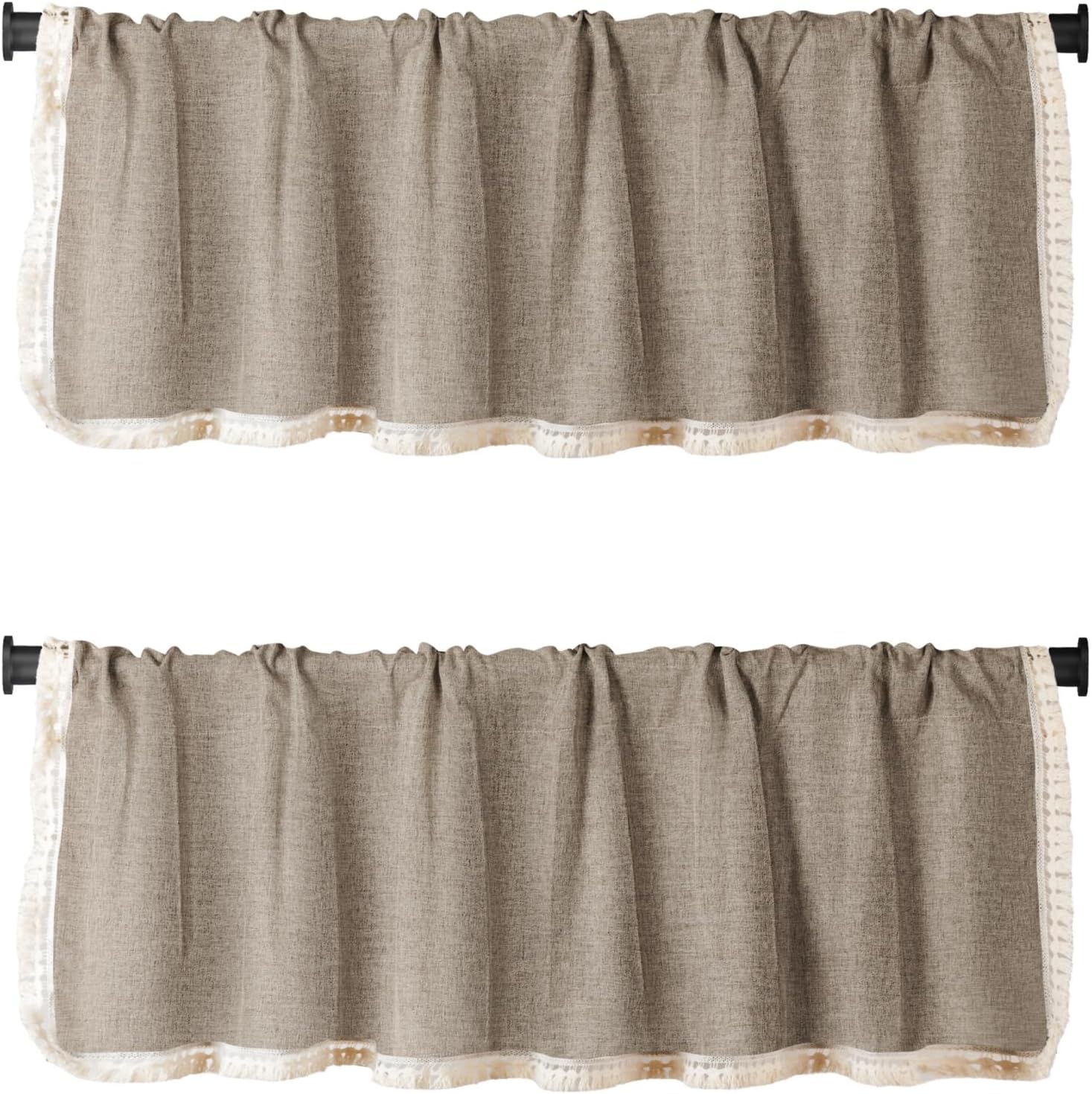 Amazon.com: Triple Ruffle Burlap Country Valance : Home & Kitchen
