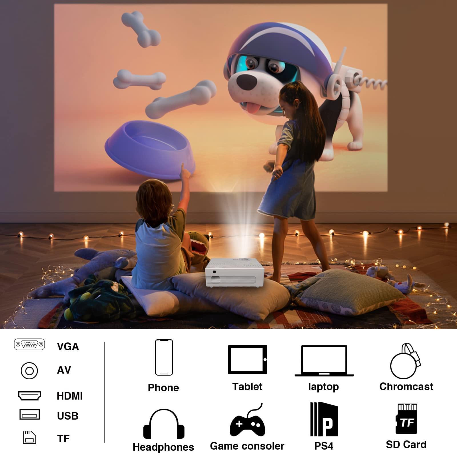 Proyector WiFi Vecupou 8500,...B09J8GFBNT | Encarguelo.com