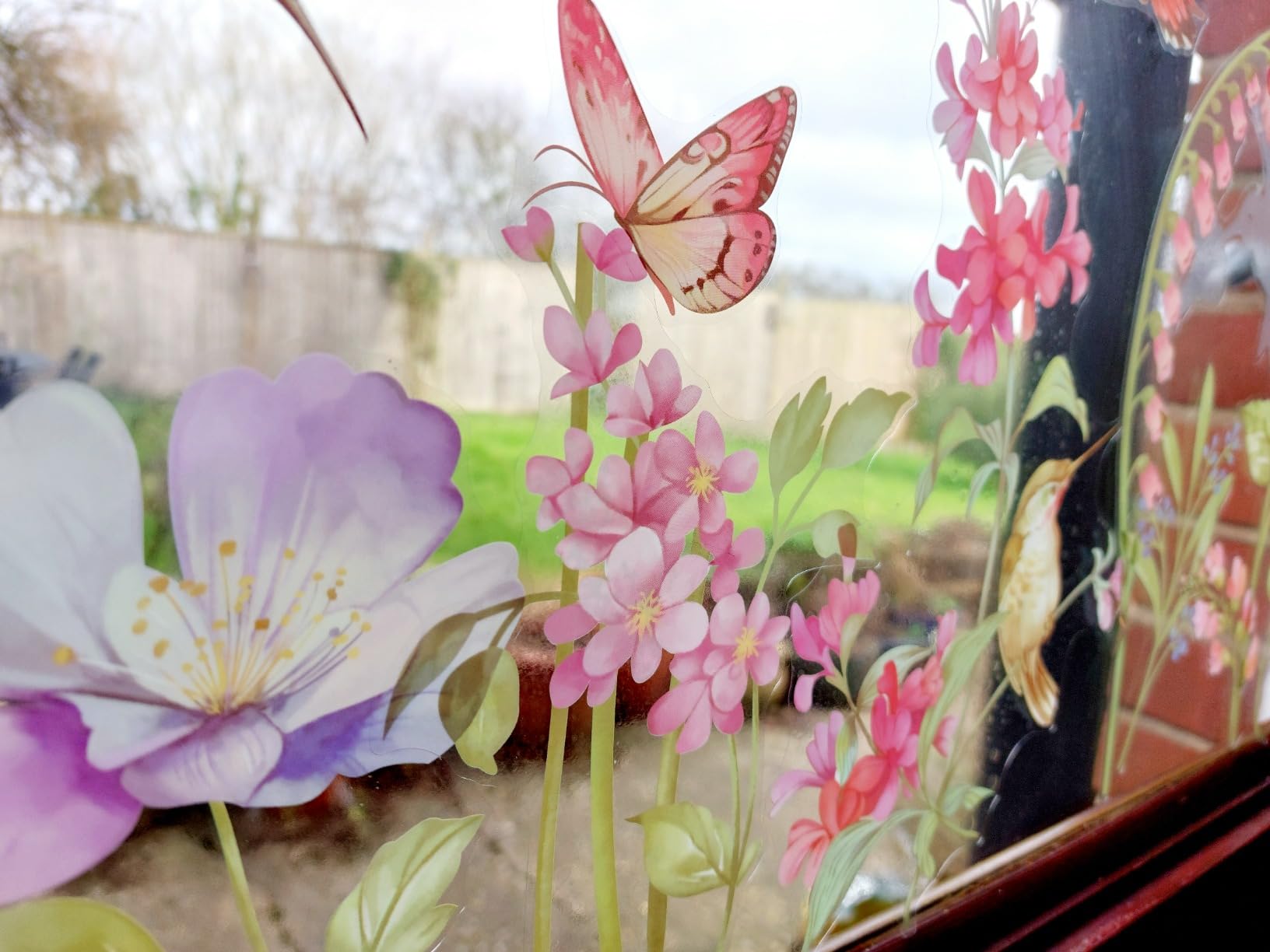 decalmile Garden Flower Window Clings Double Sided Wildflower ...