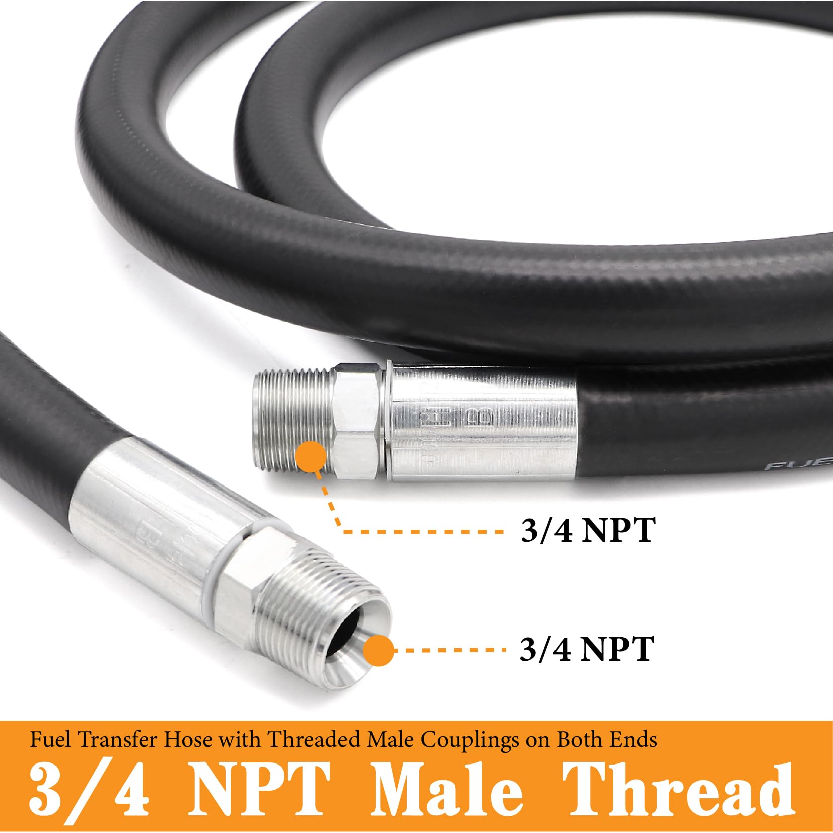 Snapklik.com : 3/4 Inch Diesel Fuel Transfer Hose 20FT