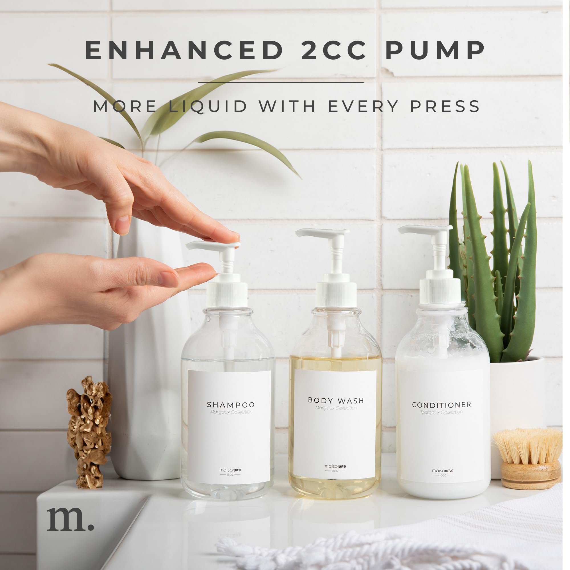 Snapklik.com : Shampoo And Conditioner Bottles Set Of 3 Clear Shower ...