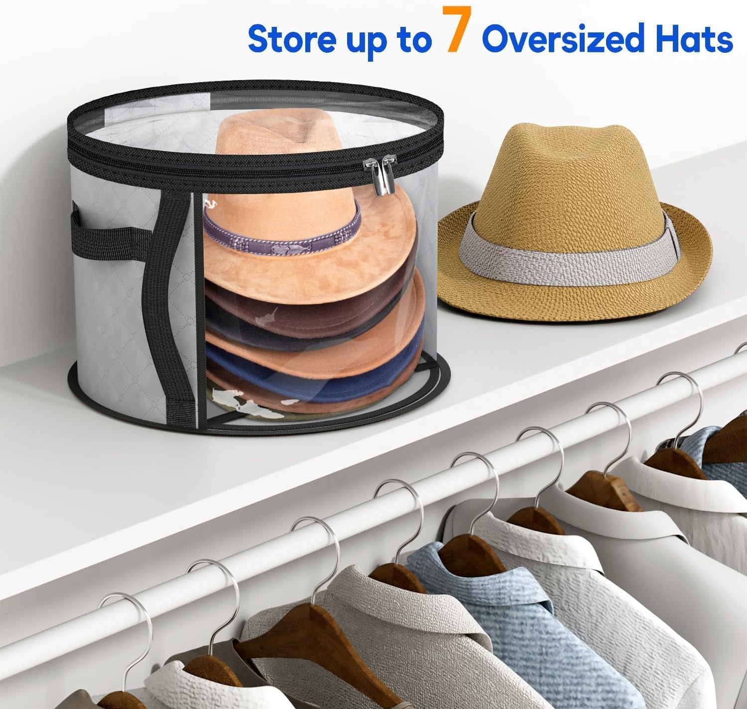 Hat Boxes For Men Clear Organizer Hat Box Oversized, Closet Organizer ...