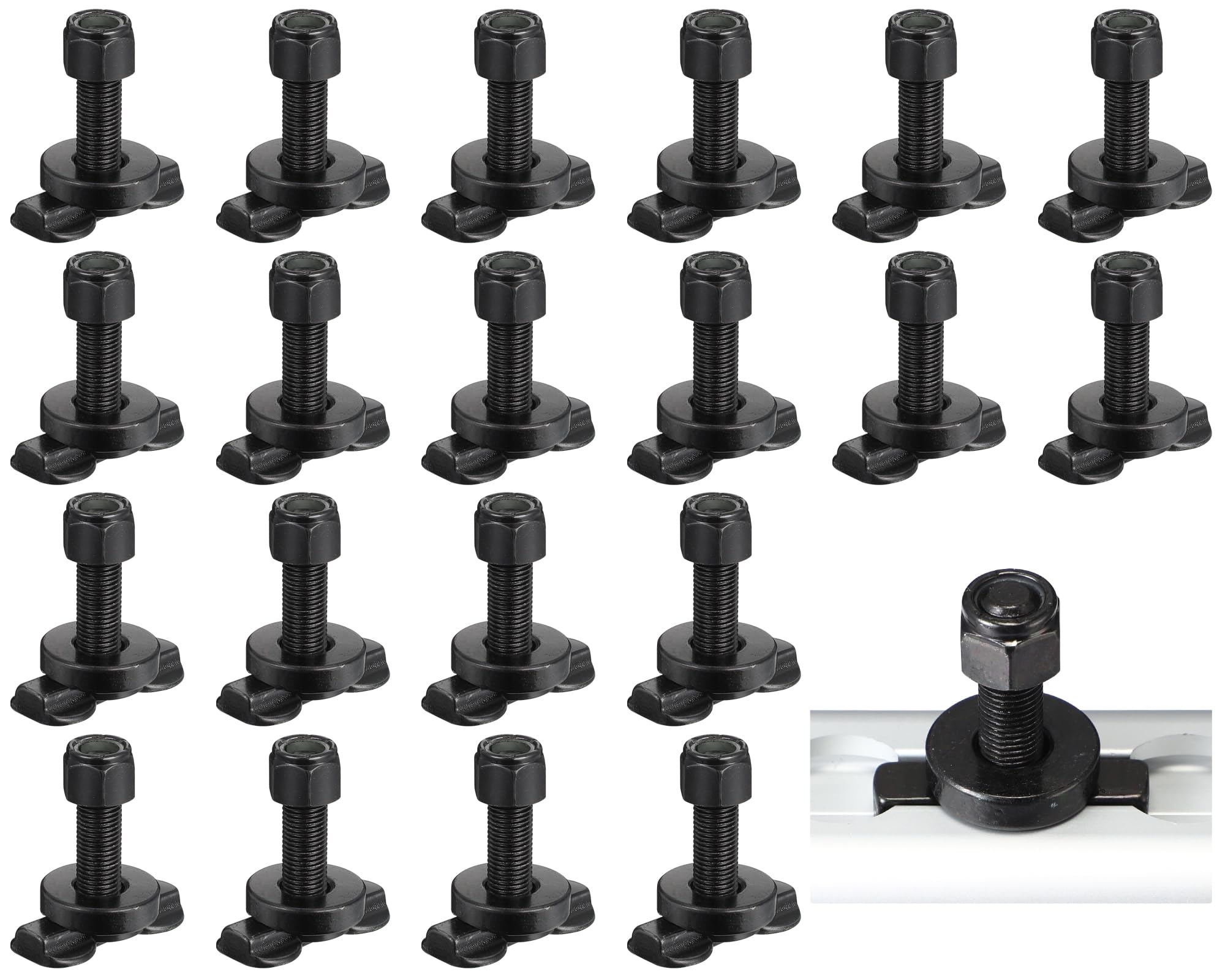 Buy Therwen 20 Pcs L Track Double Lug Threaded Stud Nut Fitting Tie ...