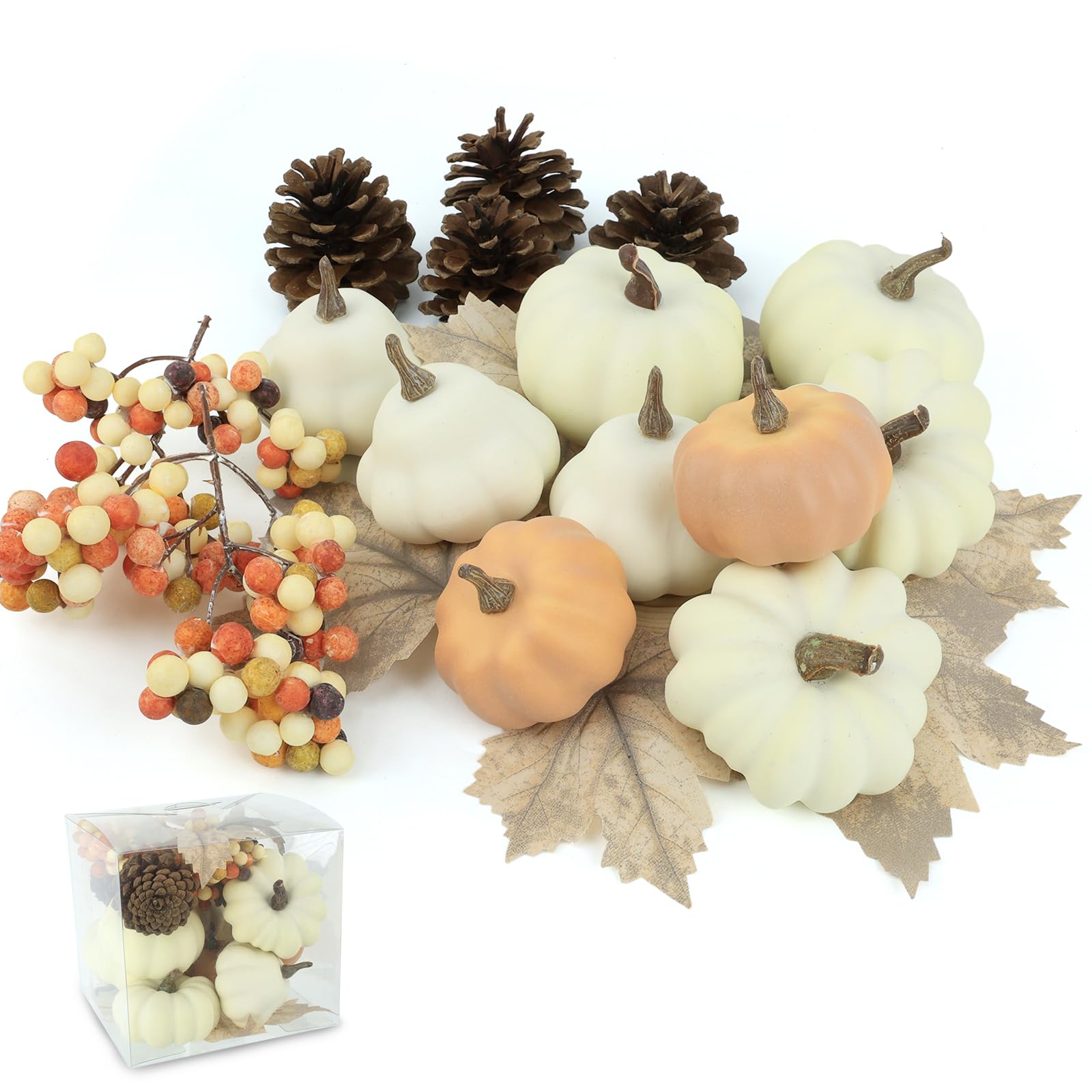 Amazon.com: Ghrdopy 17 PCS Kit Artificial Pumpkins Decorations ...