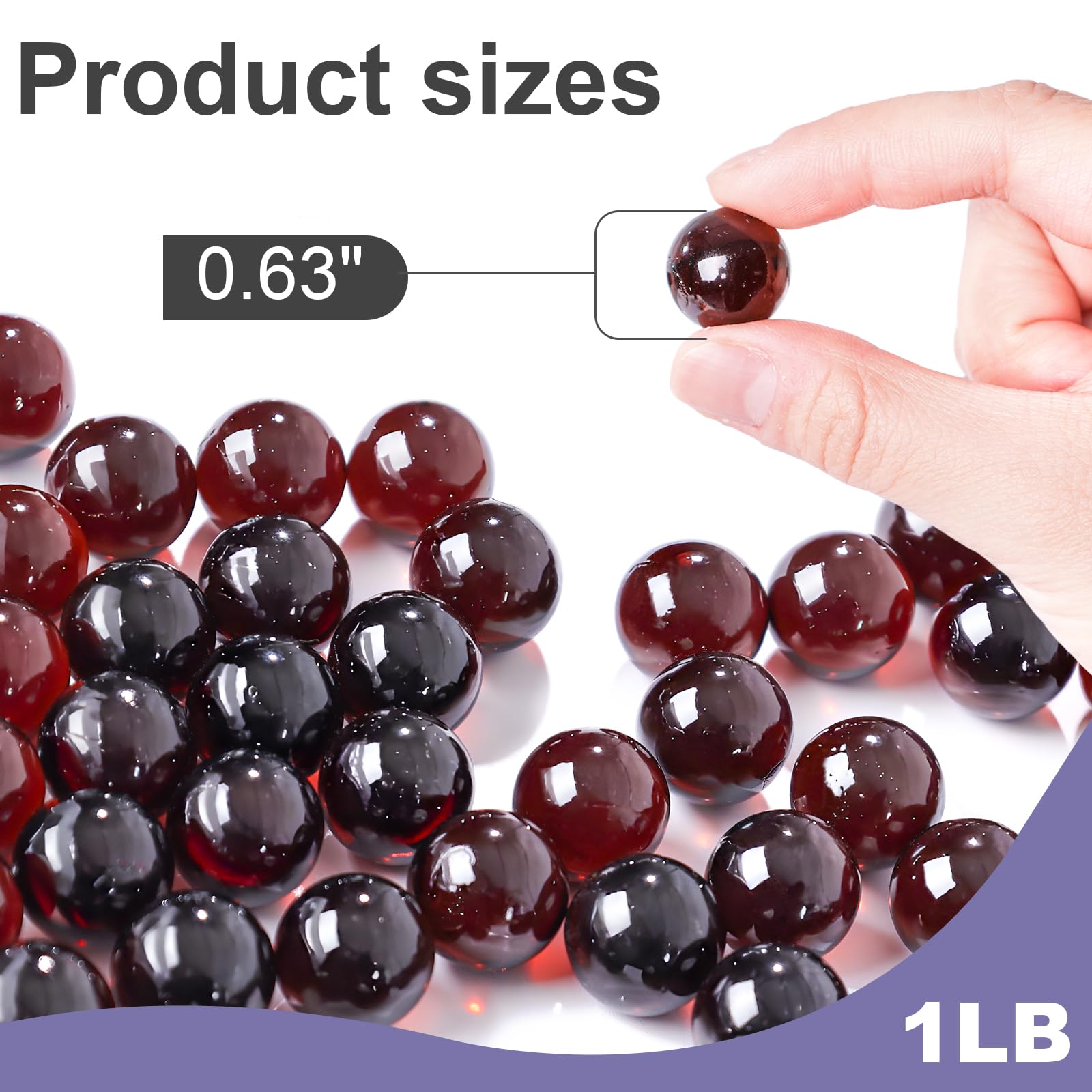 Snapklik.com : 1LB Glass Marbles Bulk, Marbles For Vases 0.63 Inch Vase ...