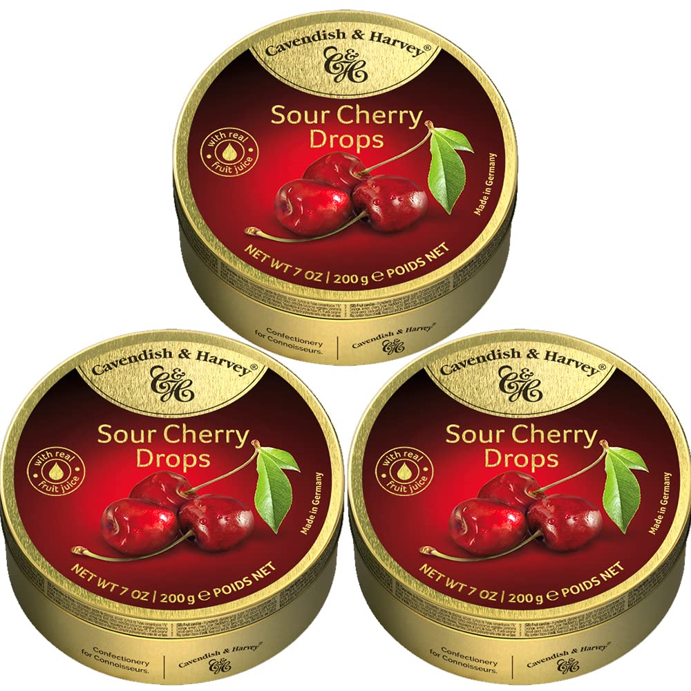 Amazon.com : Cavendish and Harvey Sour Cherry Drops, Made with Real ...