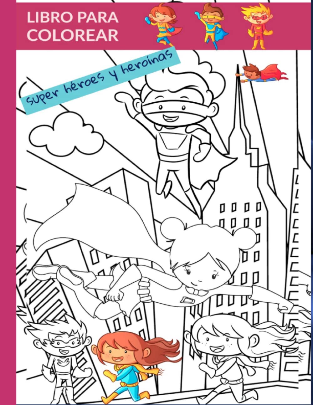 Amazon.com: Libro para colorear super héroes y heroínas (Spanish ...