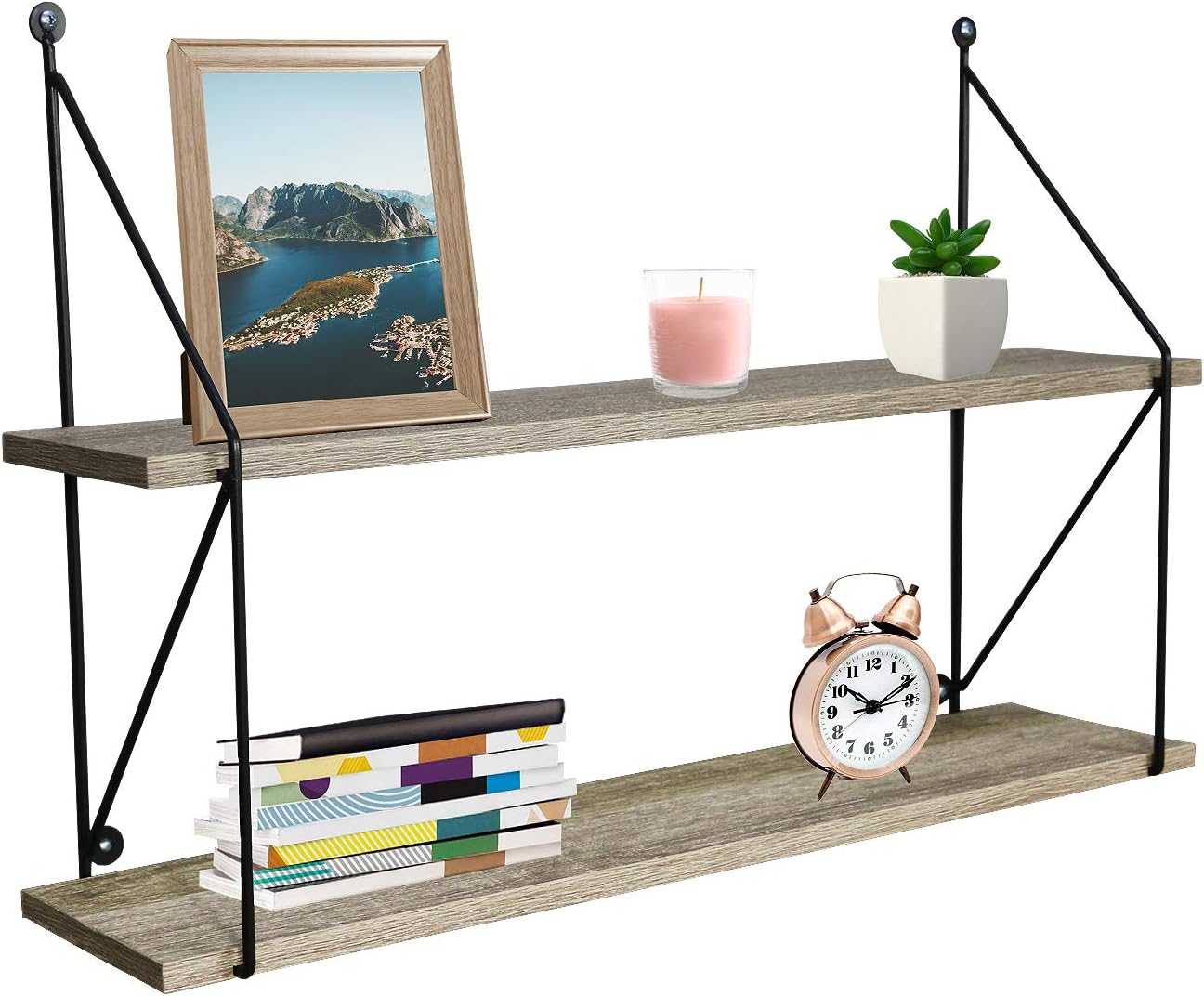 Amazon.com: Sorbus® Floating Shelf with Metal Brackets — Wall Mounted ...
