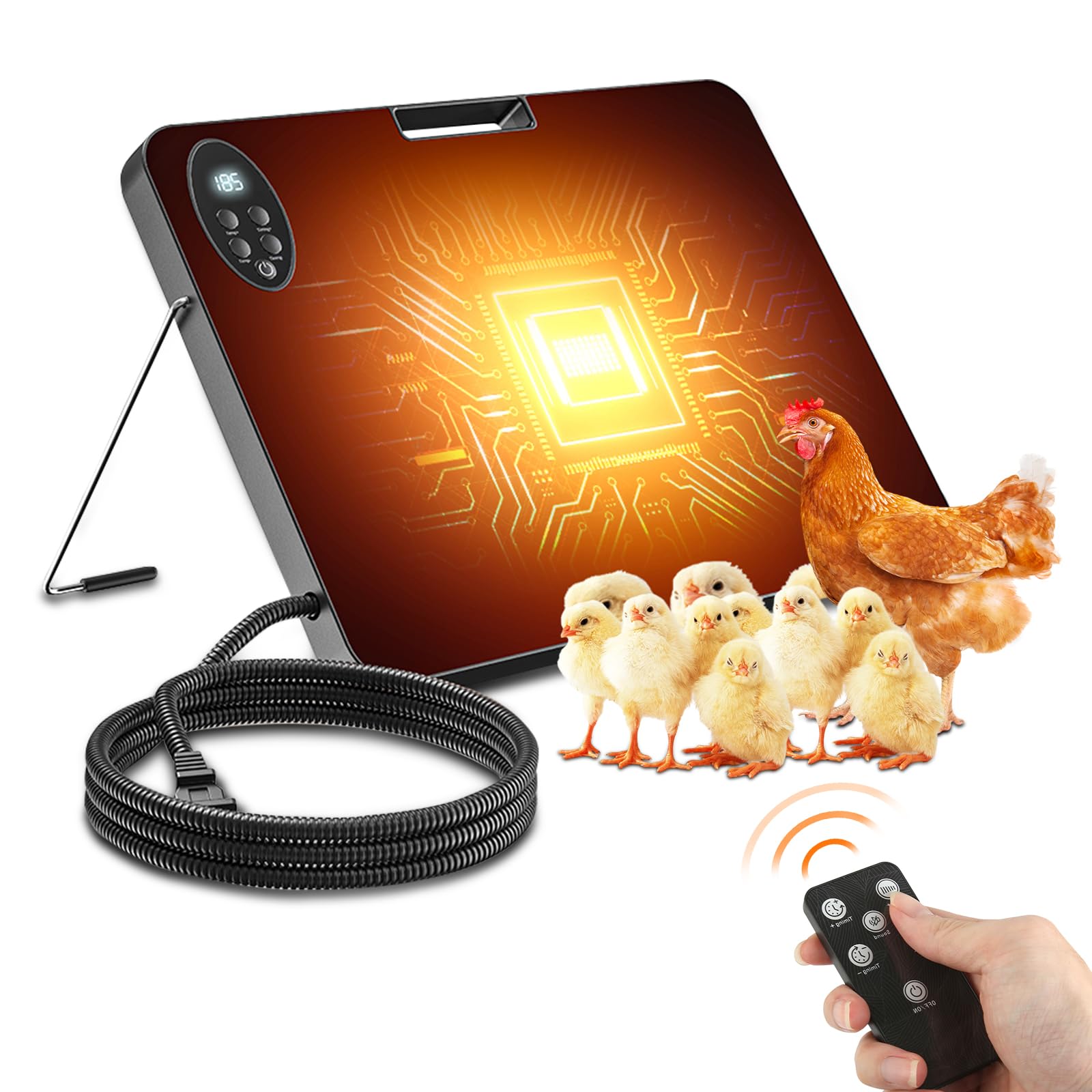 Chicken Coop Heater,Upgrade 200W Chicken Heater,Dual Remote Control ...