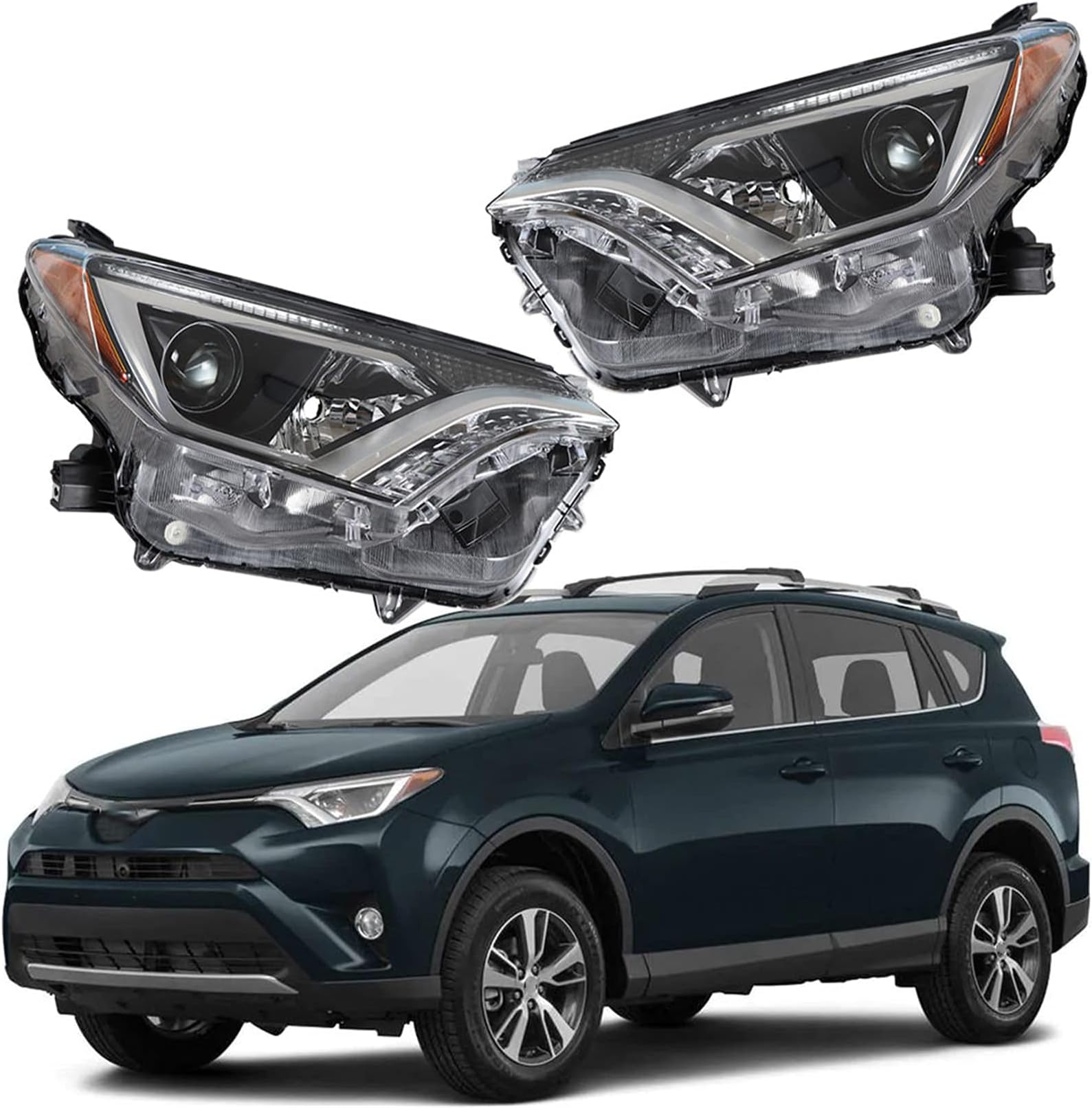 Amazon.com: LABLT Headlights Replacement for 2016 2017 2018 RAV4 Tube ...