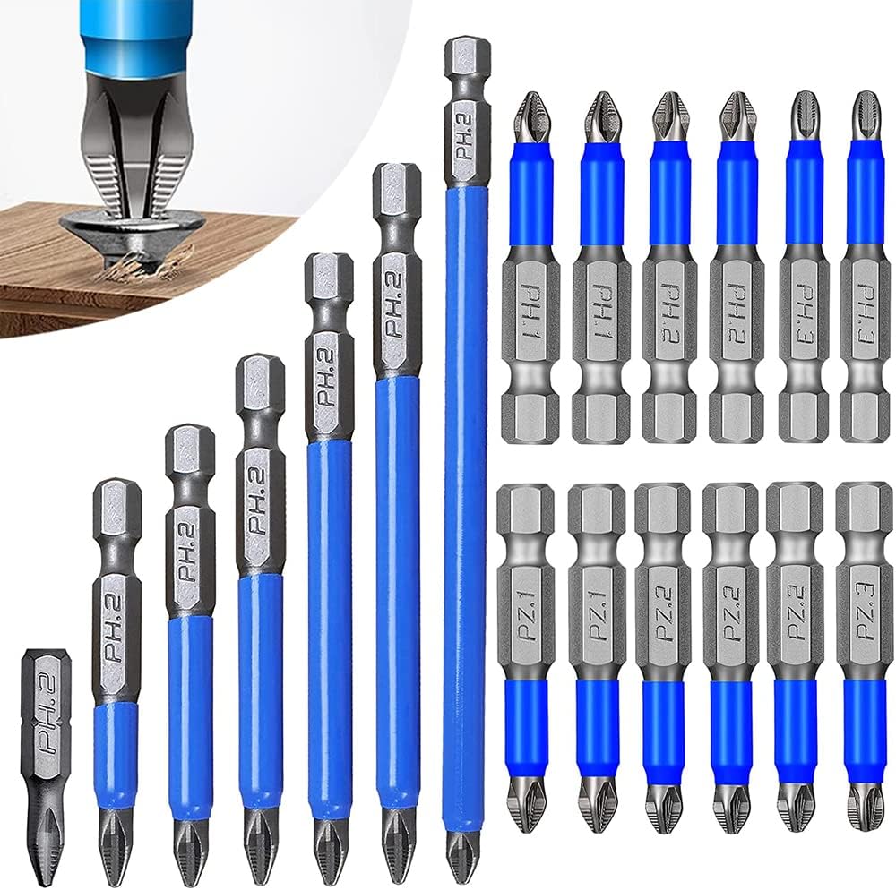Magnetic Phillips Screwdriver Bit Set 7PCS PH2 Alloy Steel Anti-Slip ...