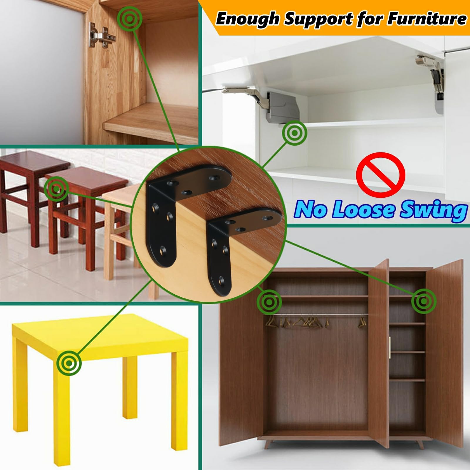 Snapklik.com : Floating Shelf Brackets,4 Pcs Small L Brackets Heavy ...