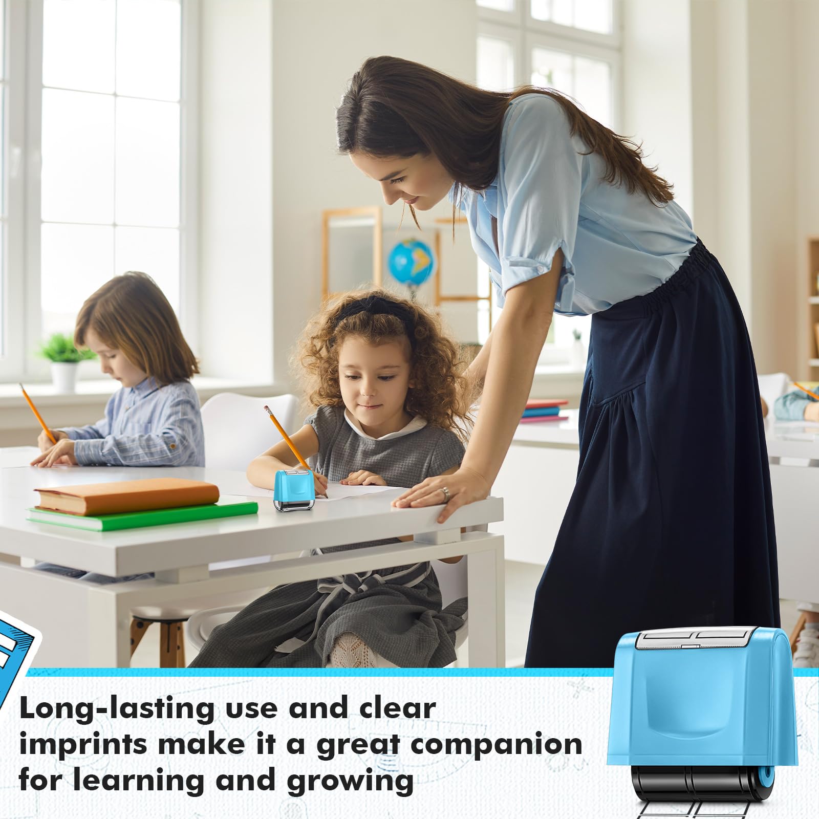 Snapklik.com : Nezyo Rolling Stamp 2 Squares Self Inking Black Ink ...