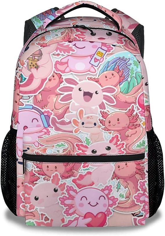 Amazon.com | COOPASIA Axolotl Backpack for Girls Boys, 16 Inch Axolotl ...