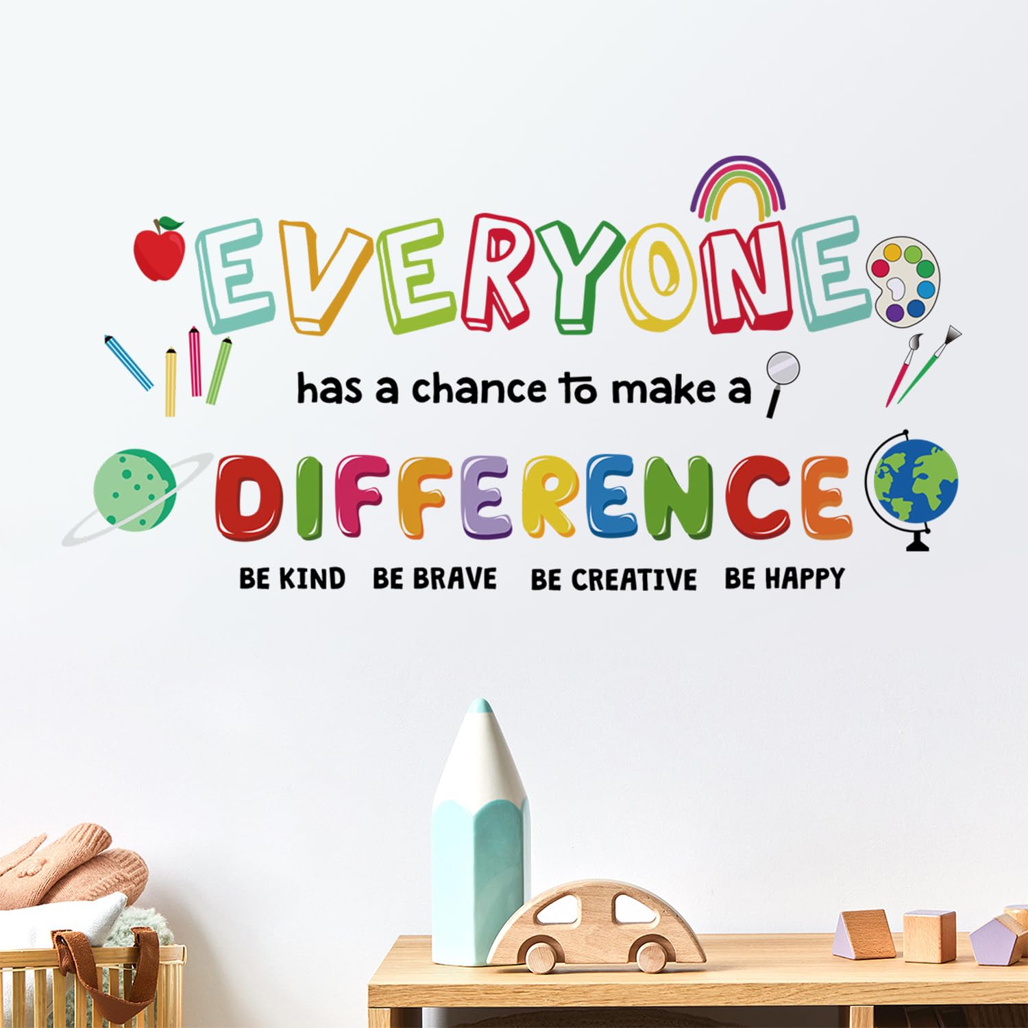 Amazon.com: DTLIFEK Colorful Inspirational Quotes Rainbow Wall Decals ...