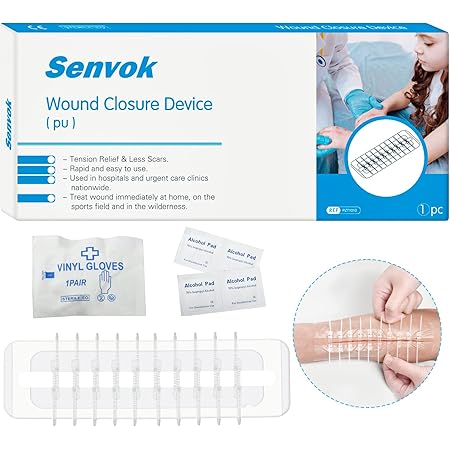 Amazon.com: Senvok Butterfly Bandaids for Wound Closure, 2 Pcs Zip ...