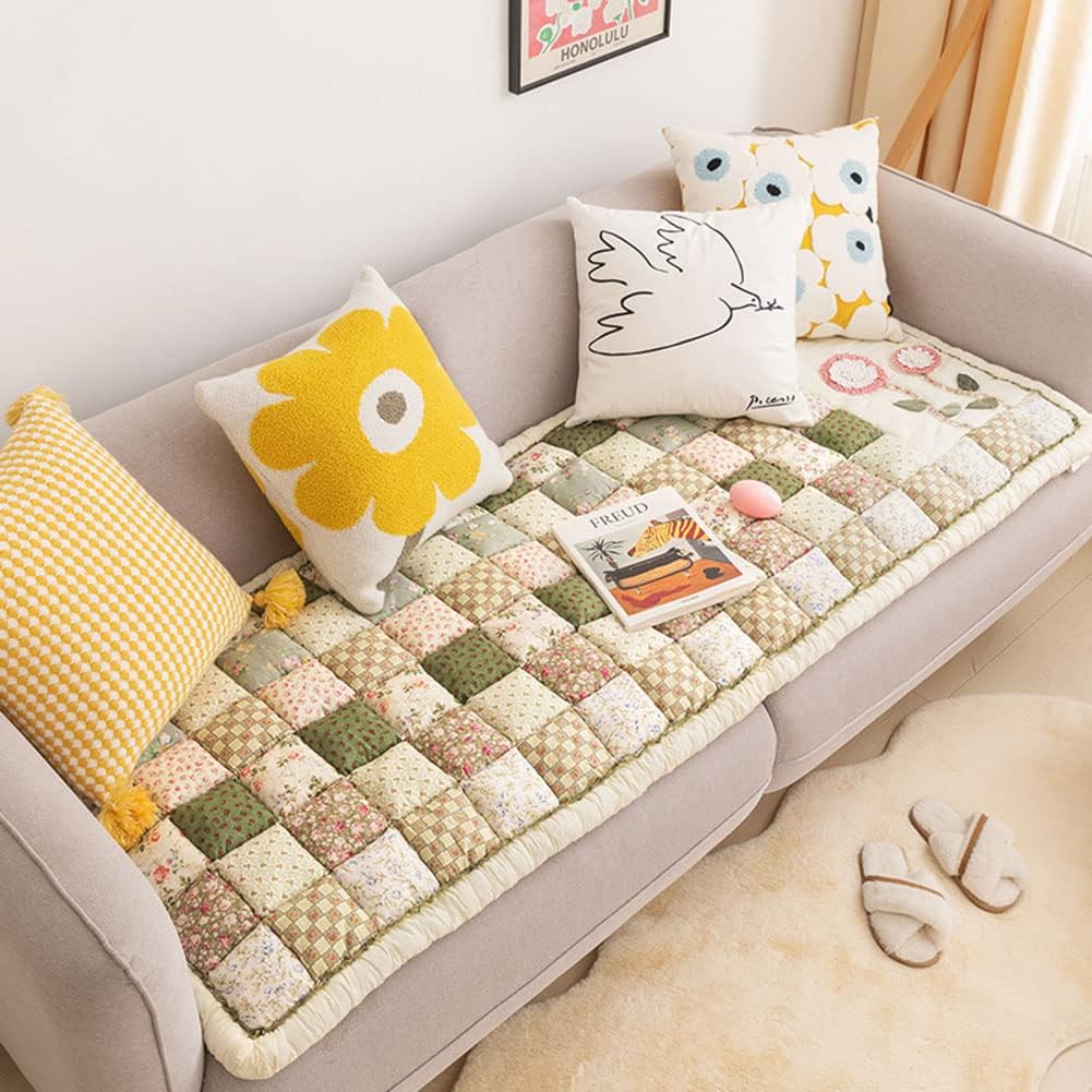 Amazon.com: vctops Bohemian Patchwork Sofa Cover Cotton Quilted Couch ...