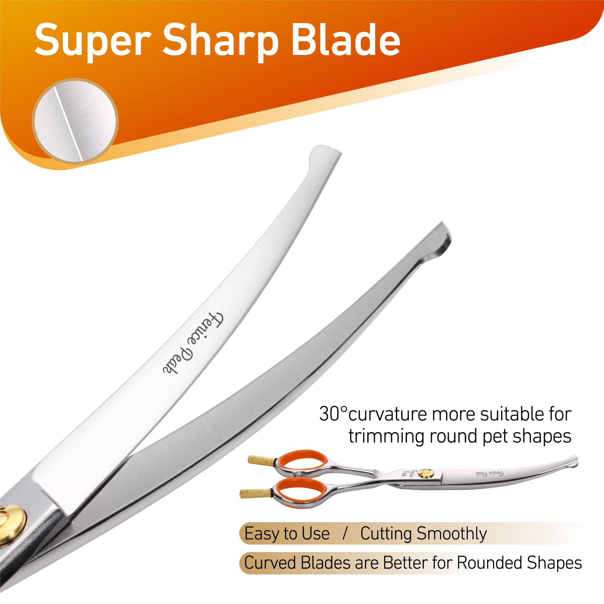 Snapklik.com : Fenice Peak 6 Small Curved Scissors Lightweight Dog And ...