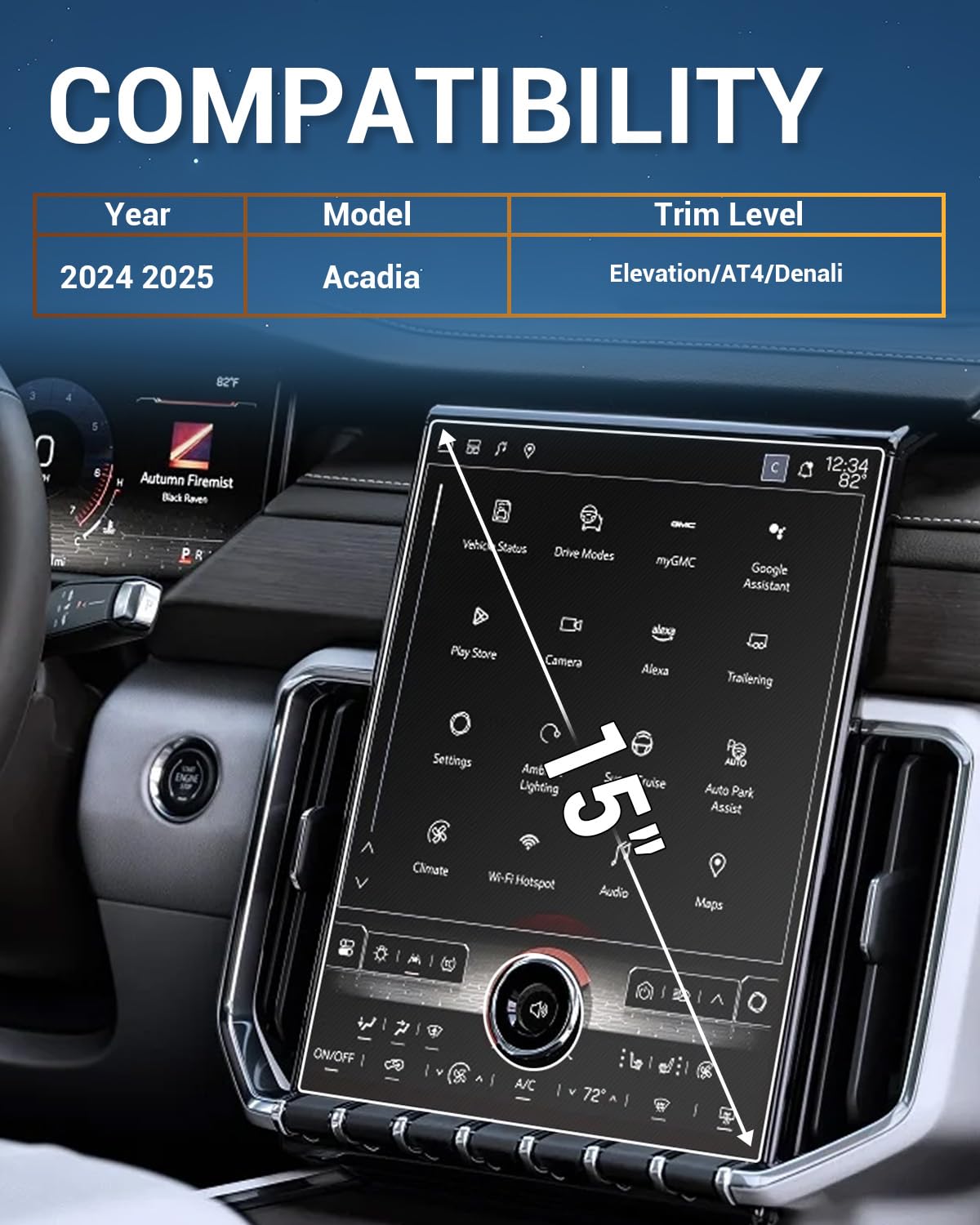 2024 2025 Acadia Screen Protector For GMC Acadia (Elevation/AT4/Denali