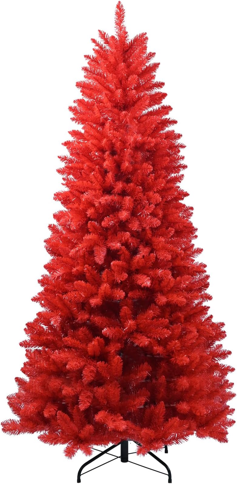 Amazon.com: KI Store Flocked Red Christmas Tree 6ft Artificial Xmas ...