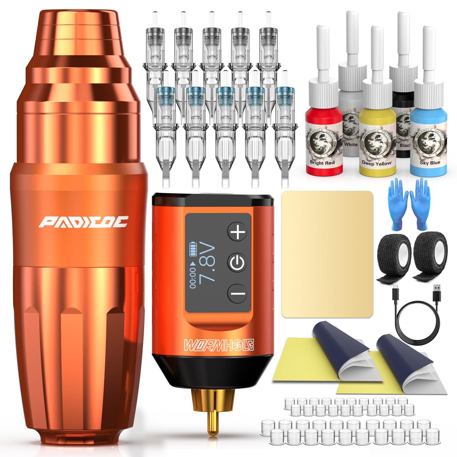 Amazon.com: Padieoe Tattoo Gun Kit Dotwork Tattoo Kit Wireless Tattoo ...