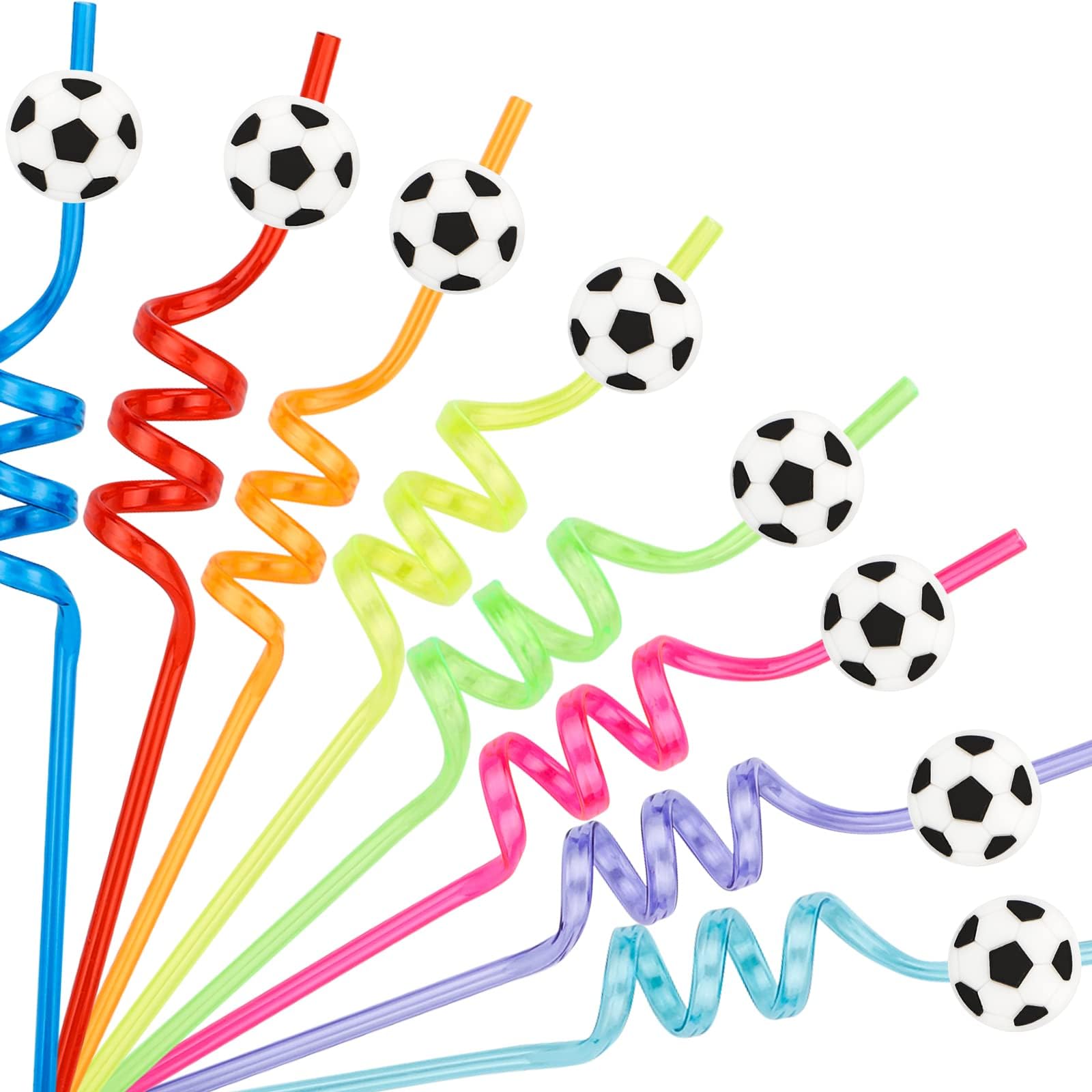 Amazon.com: 24Pcs Soccer Party Straws for Soccer Party Favors, Soccer ...