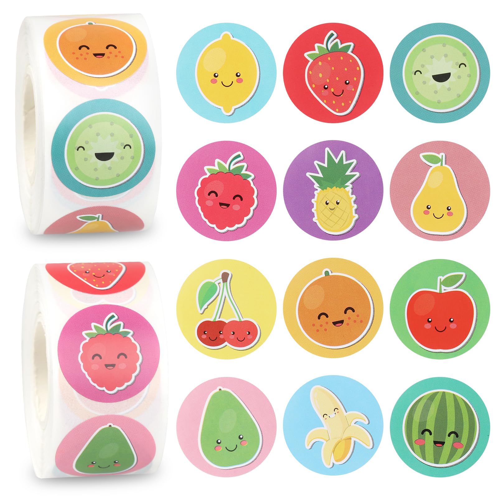 Amazon.com: BLMHTWO 500 Pieces Fruit Stickers for Labeling, 2.5cm/1 ...