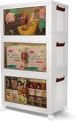 Amazon.com - Collapsible Storage Bins with Wheels and Lid - 3 x 21.6GAL ...