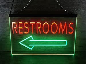 EPANO LED Neon Sign,Restroom Left Arrow Neon Lights For WC Toilet ...