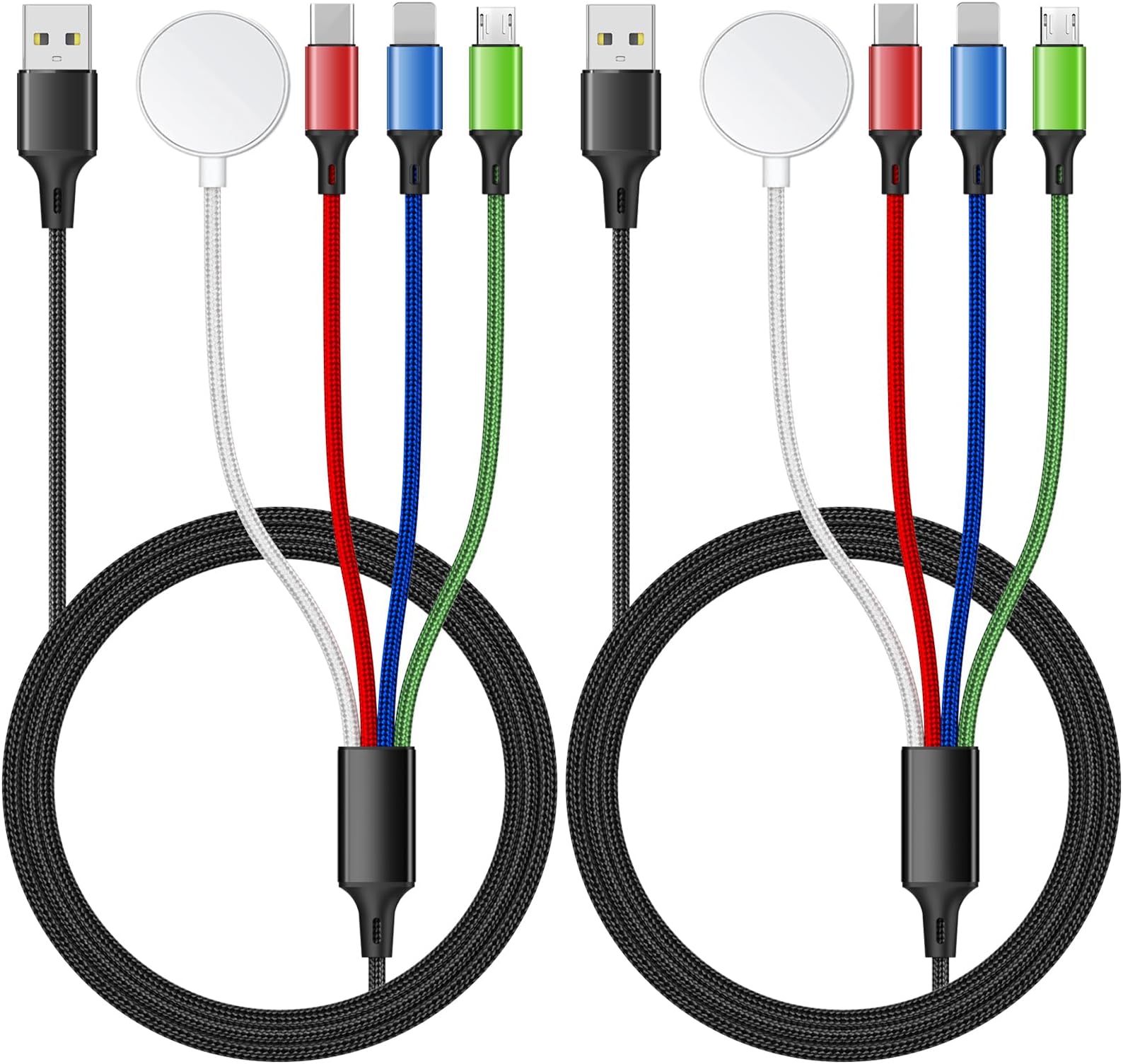 Amazon.com: 2Pack 4 in 1 iWatch & iPhone Charger for Travel, Multi ...