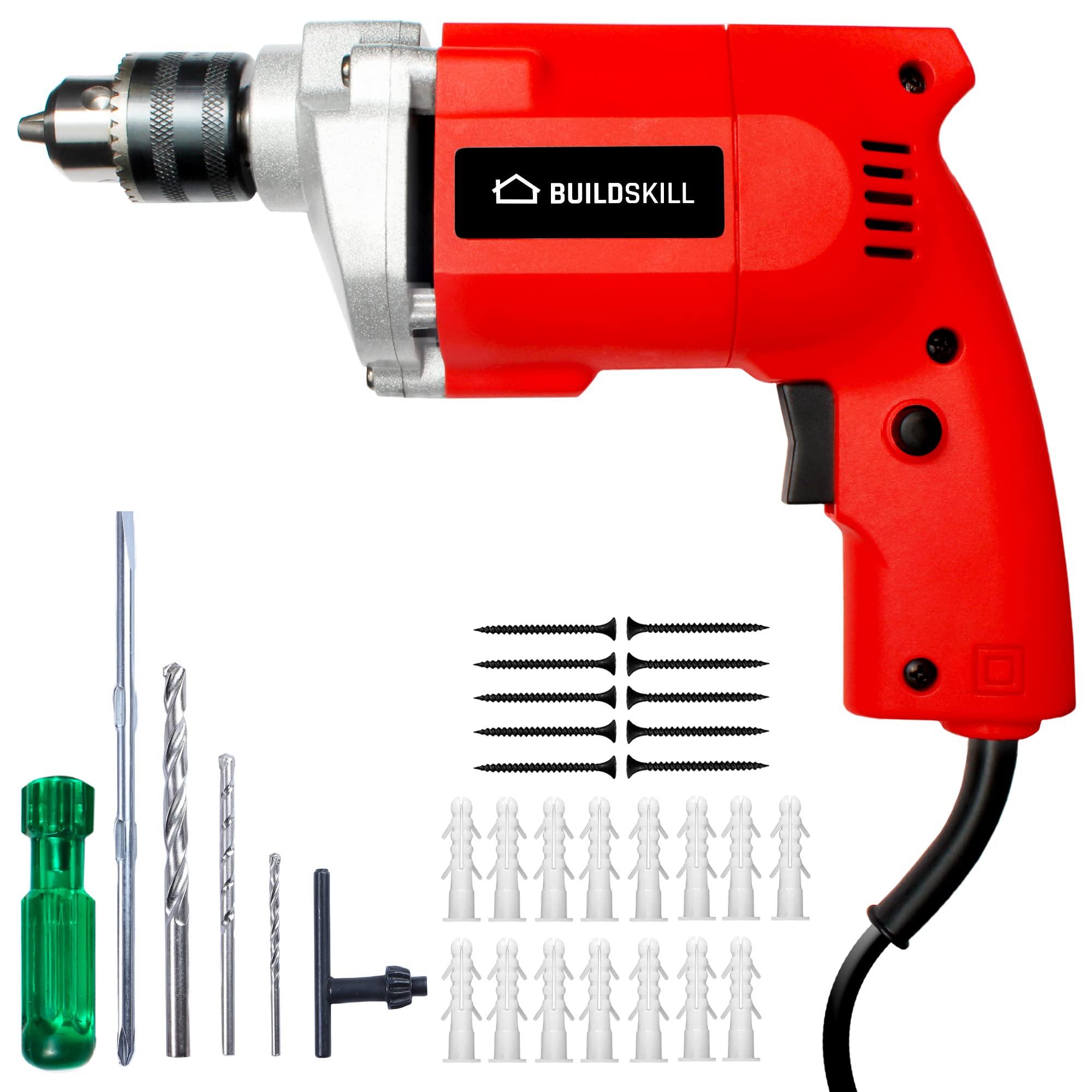 Buy BUILDSKILL BED1100REDC1 10MM Drill Machine Combo With Drill Bits ...
