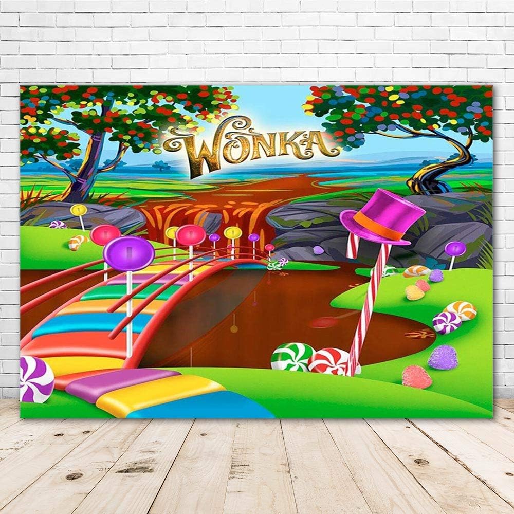 Wonka Fantasy Candy Land Landscape Background Cartoon Ice Cream Dessert ...